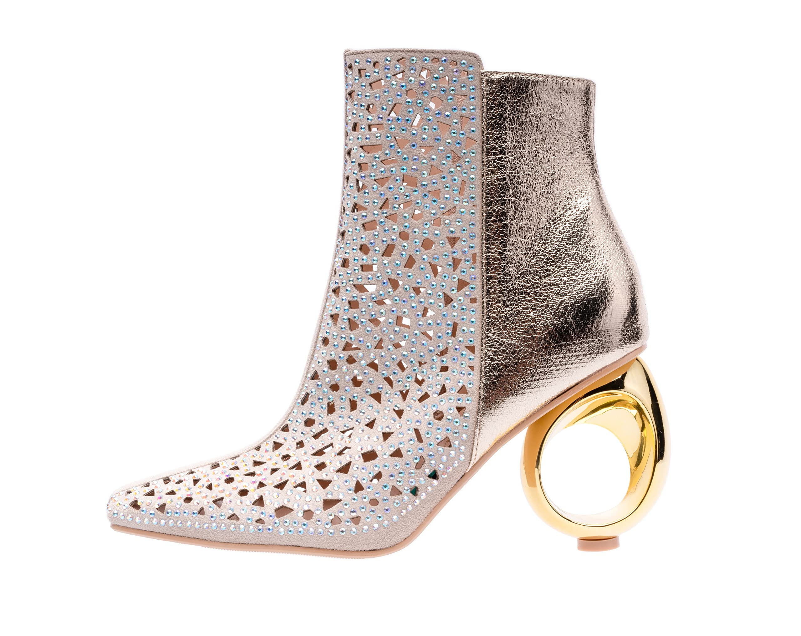 Lady Couture Breeze Metallic Laser-Cut Bootie On A 3.5 Inch Circular ...