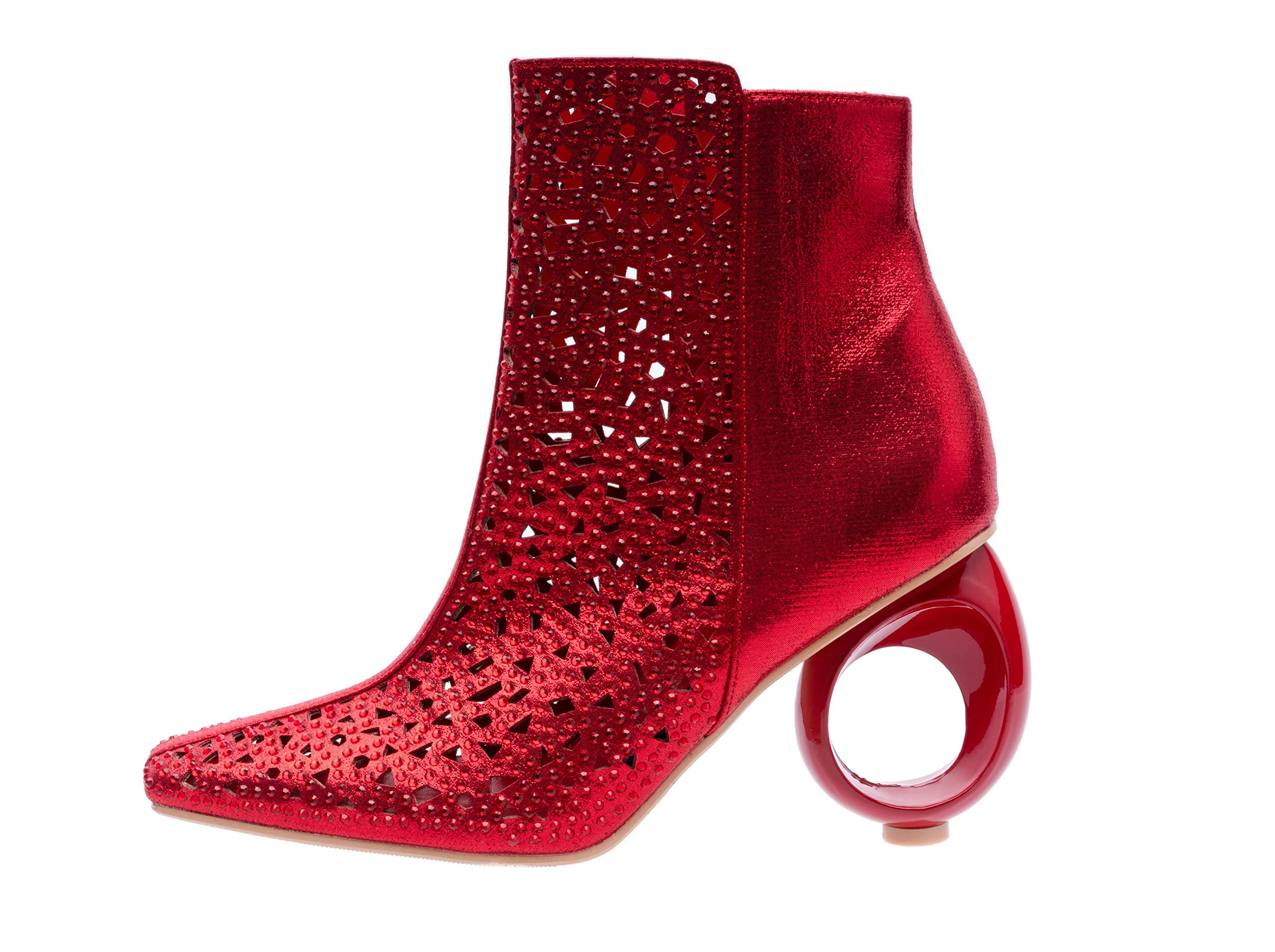 Lady Couture Breeze Metallic Laser-Cut Bootie On A 3.5 Inch Circular ...