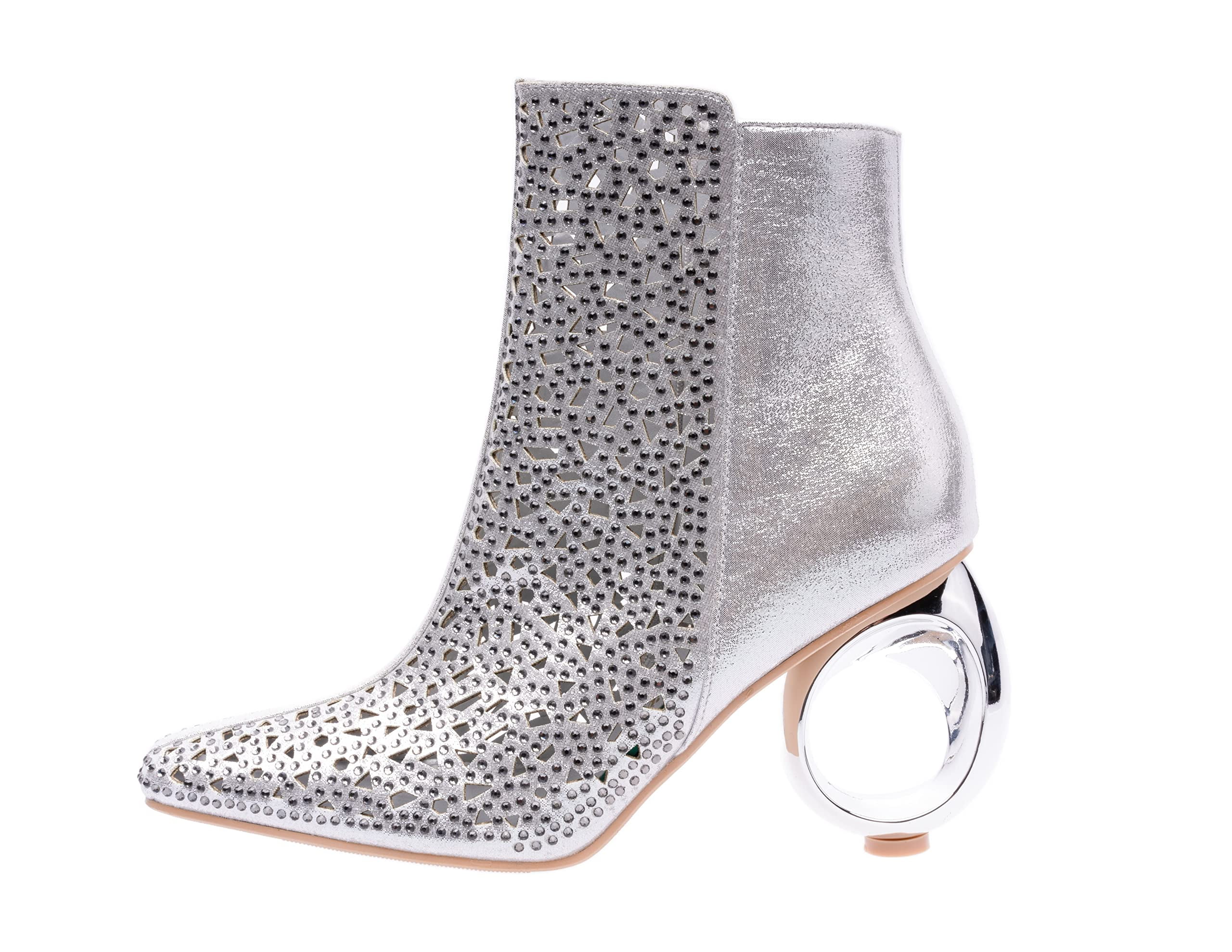 Lady Couture Breeze Metallic Laser-Cut Bootie On A 3.5 Inch Circular ...