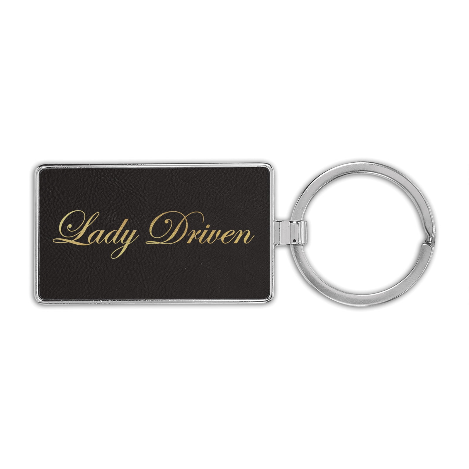 Lady Driven Premium Leatherette Keychain jdm girl - Black/Gold ...