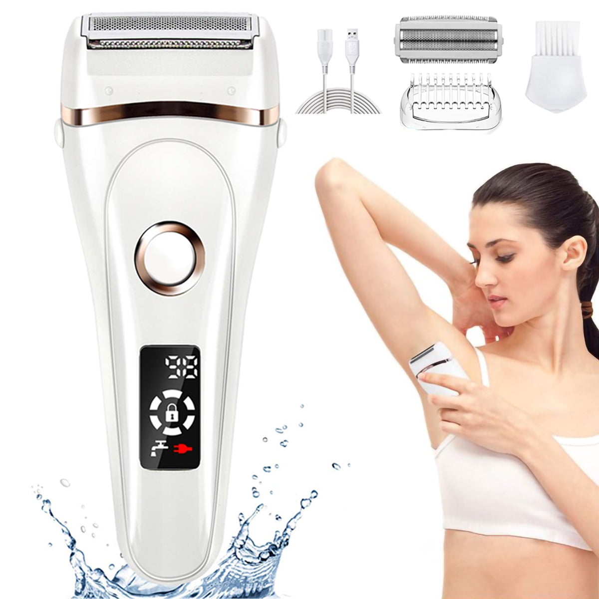 Lady Electric Razor,3 in 1 Rechargeable Electric Shaver,Bikini Trimmer ...