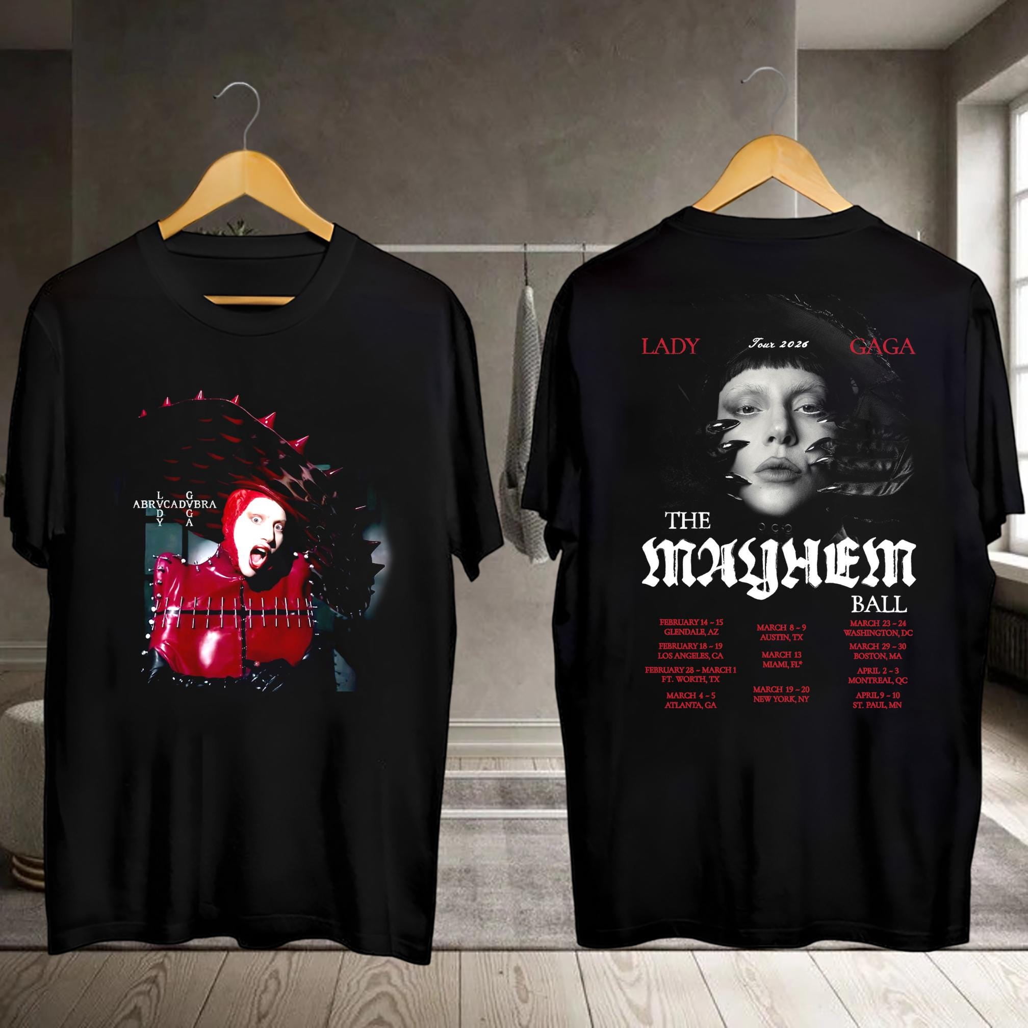 Lady Gaga Concert 2026 Shirt, Lady Gaga The Mayhem Ball Tour 2026 Shirt ...