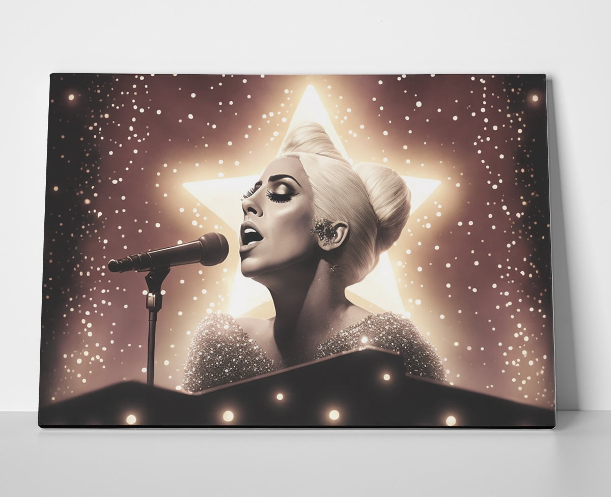 Lady Gaga Star Poster or Wrapped Canvas - Walmart.com