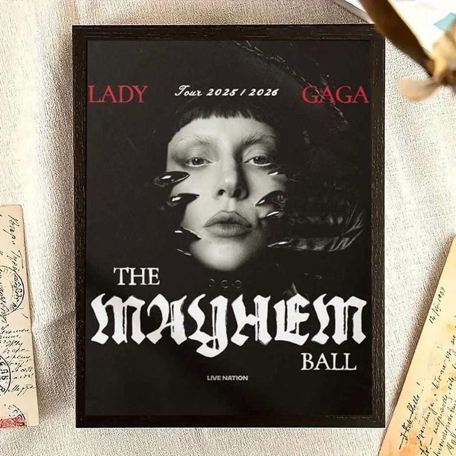 Lady Gaga The Mayhem Ball Tour 2025 2026 Poster Music Wall Art Portrait ...
