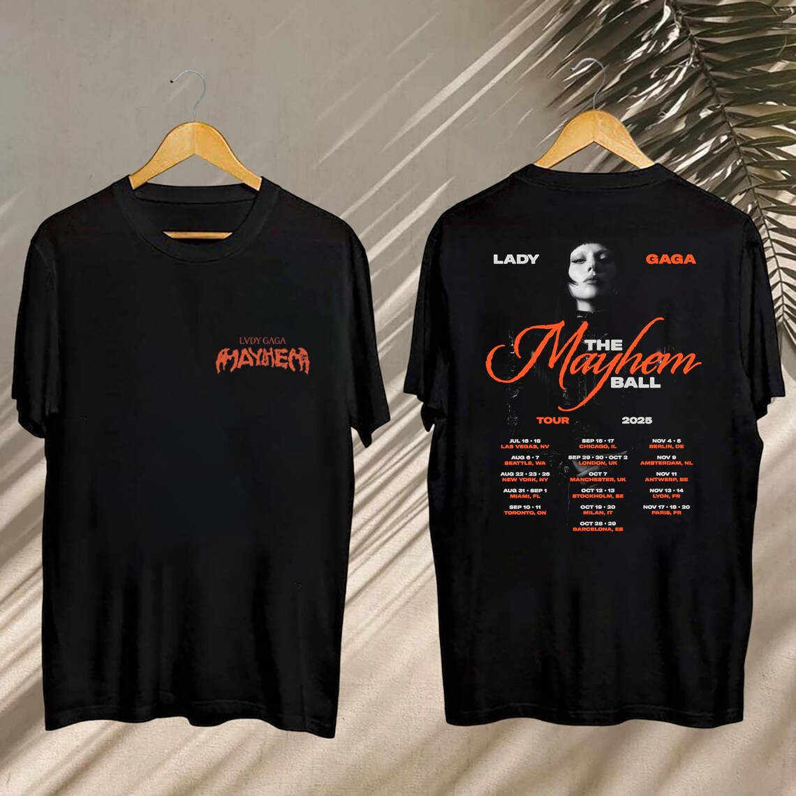 Lady Gaga The Mayhem Ball Tour 2025 Shirt, Lady Gaga Graphic Shirt ...