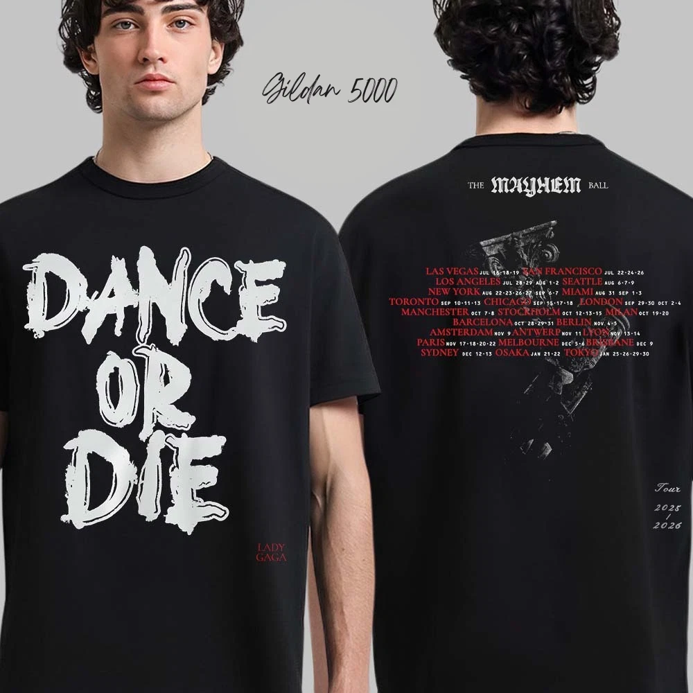 Lady Gaga Tour 2025 2026 Merch Dance Or Die T-Shirt - Walmart.com