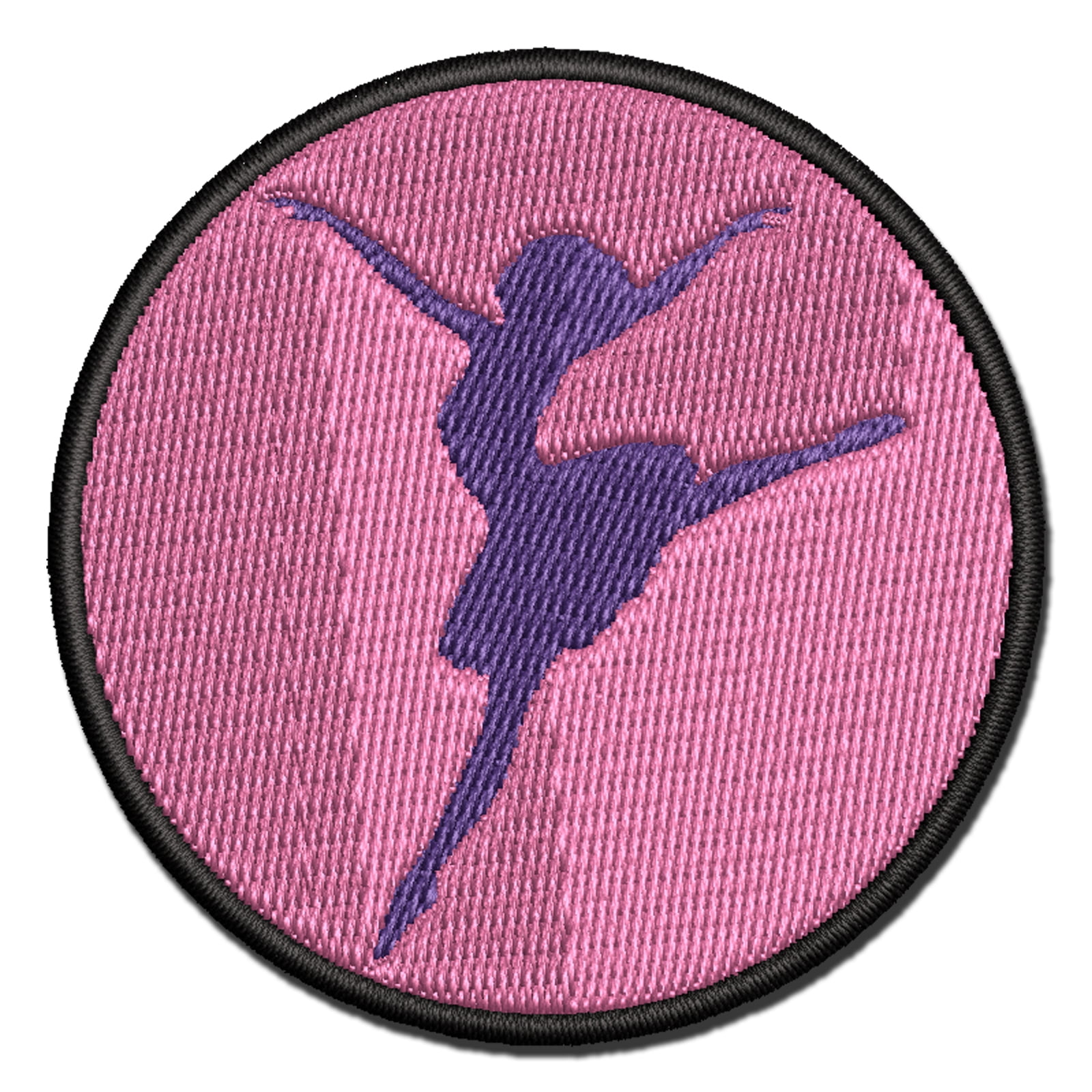 Lady Girl Ballerina Dancing Jumping Ballet Dance Applique Multi-Color ...