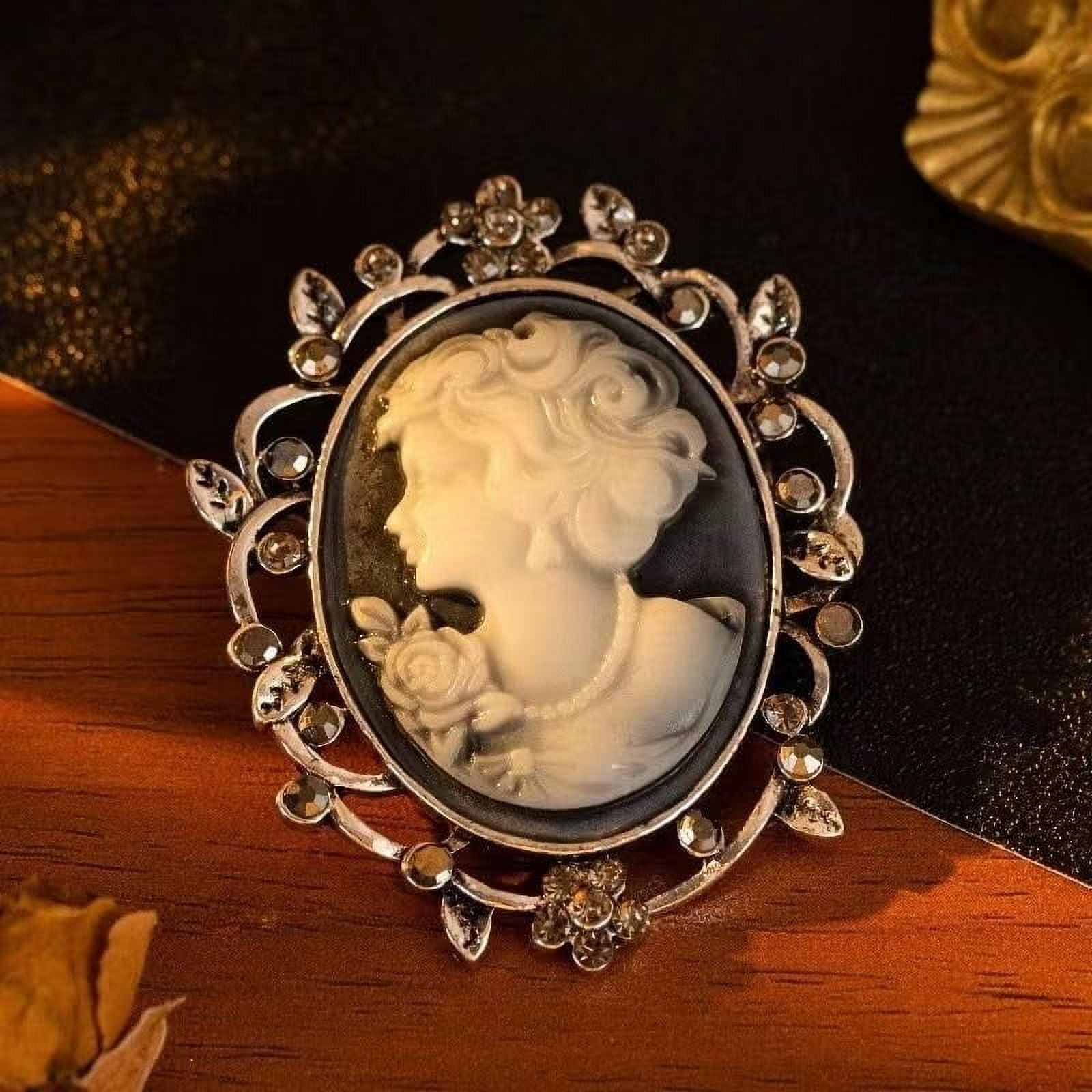 Lady Goddess Cameo Brooch Queen Cameo Brooch Pin,Costume Brooch for ...