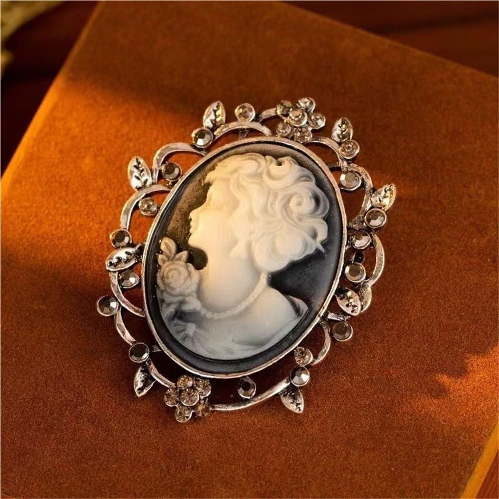 Lady Goddess Cameo Brooch Queen Cameo Brooch Pin Elegant Brooches and ...