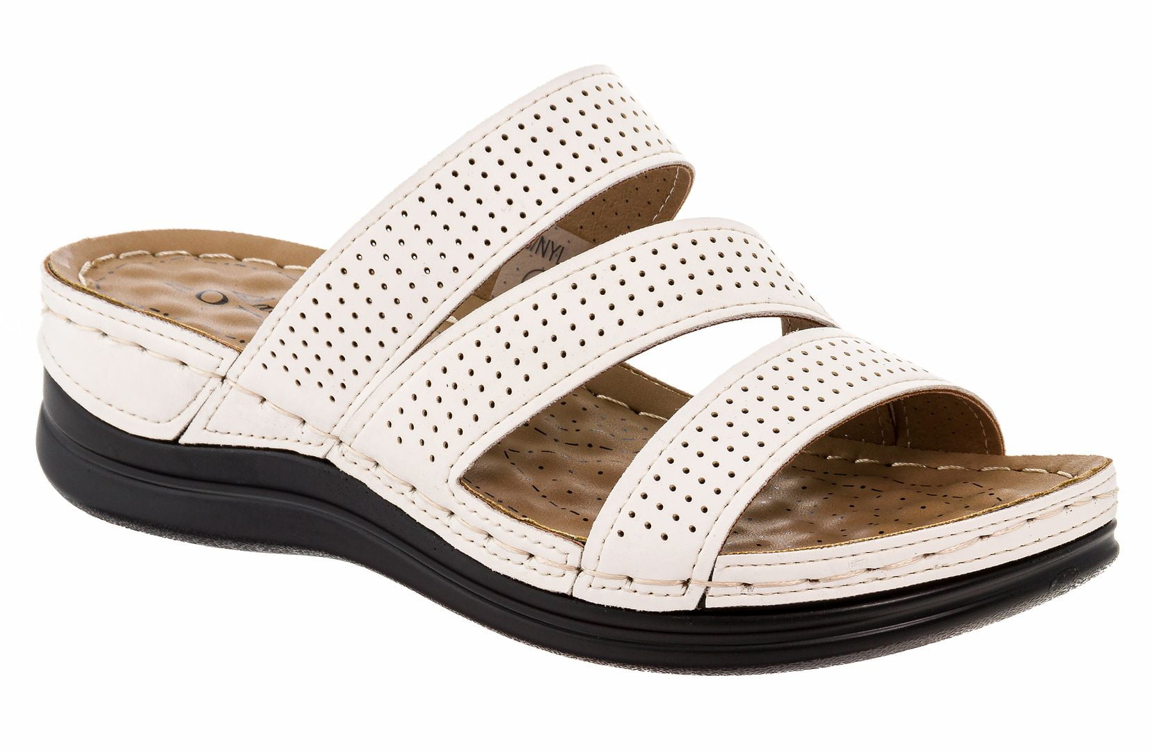 Lady Godiva Comfort Wide Width Slide Wedge Sandals - Walmart.com