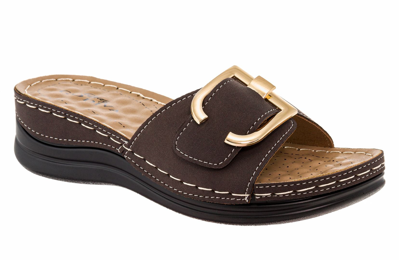 Lady Godiva Women's Wide Width Wedge Sandals - Walmart.com