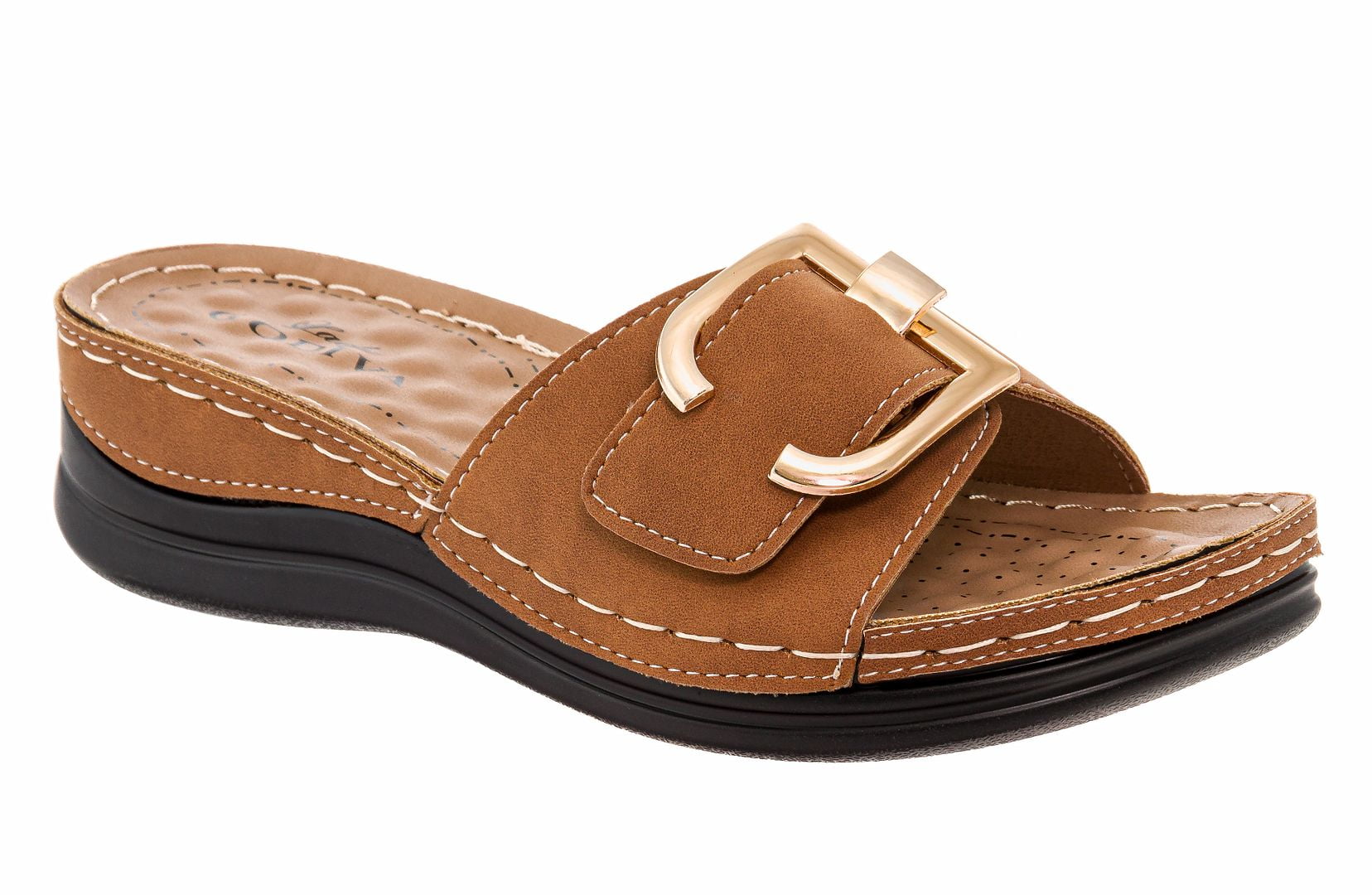 Lady Godiva Women's Wide Width Wedge Sandals - Walmart.com