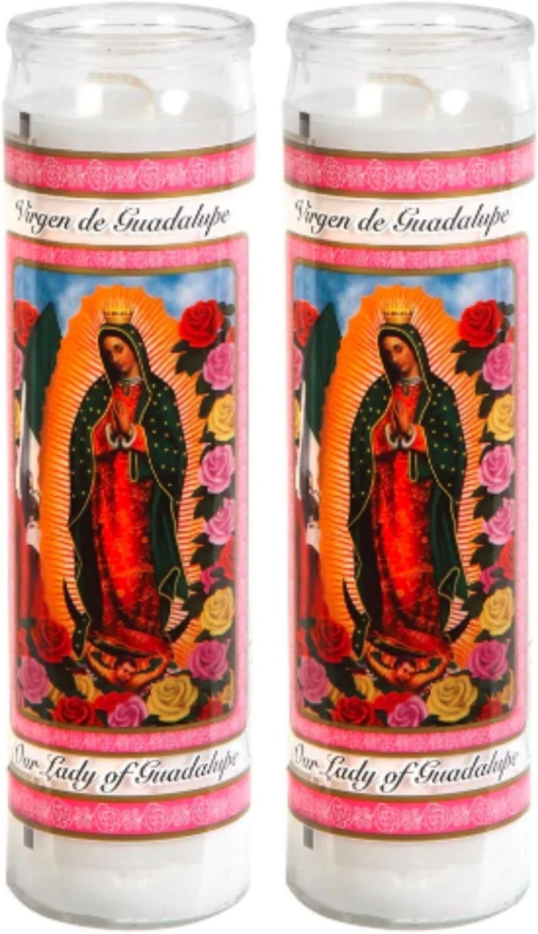Lady of Guadalupe Candle (2 Pc) Great for Sanctuary Vigils and Prayers ...