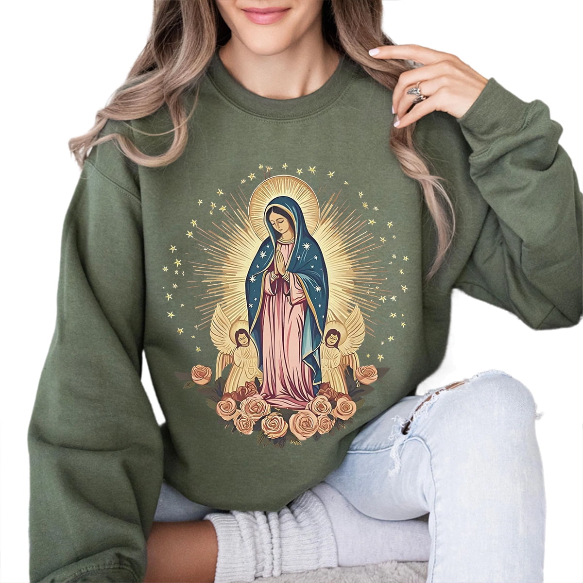 Our Lady of Guadalupe Sweatshirt – Virgin Mary Catholic Feast Day ...