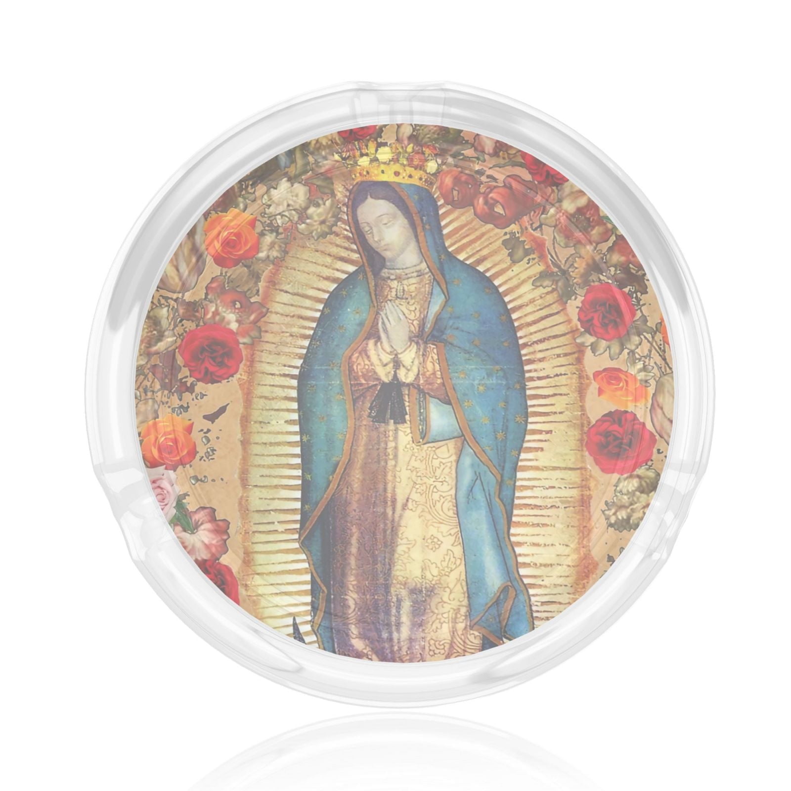 Our Lady Of Guadalupe Virgin Mary Catholic Mexico Poster Round Glass ...