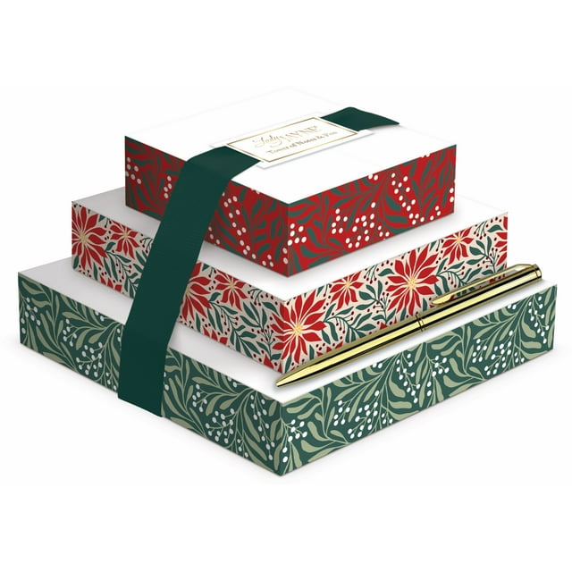 Lady Jayne Winter Market Tower of Notes with Pen, 5"x5"x3", 600 sheets ...