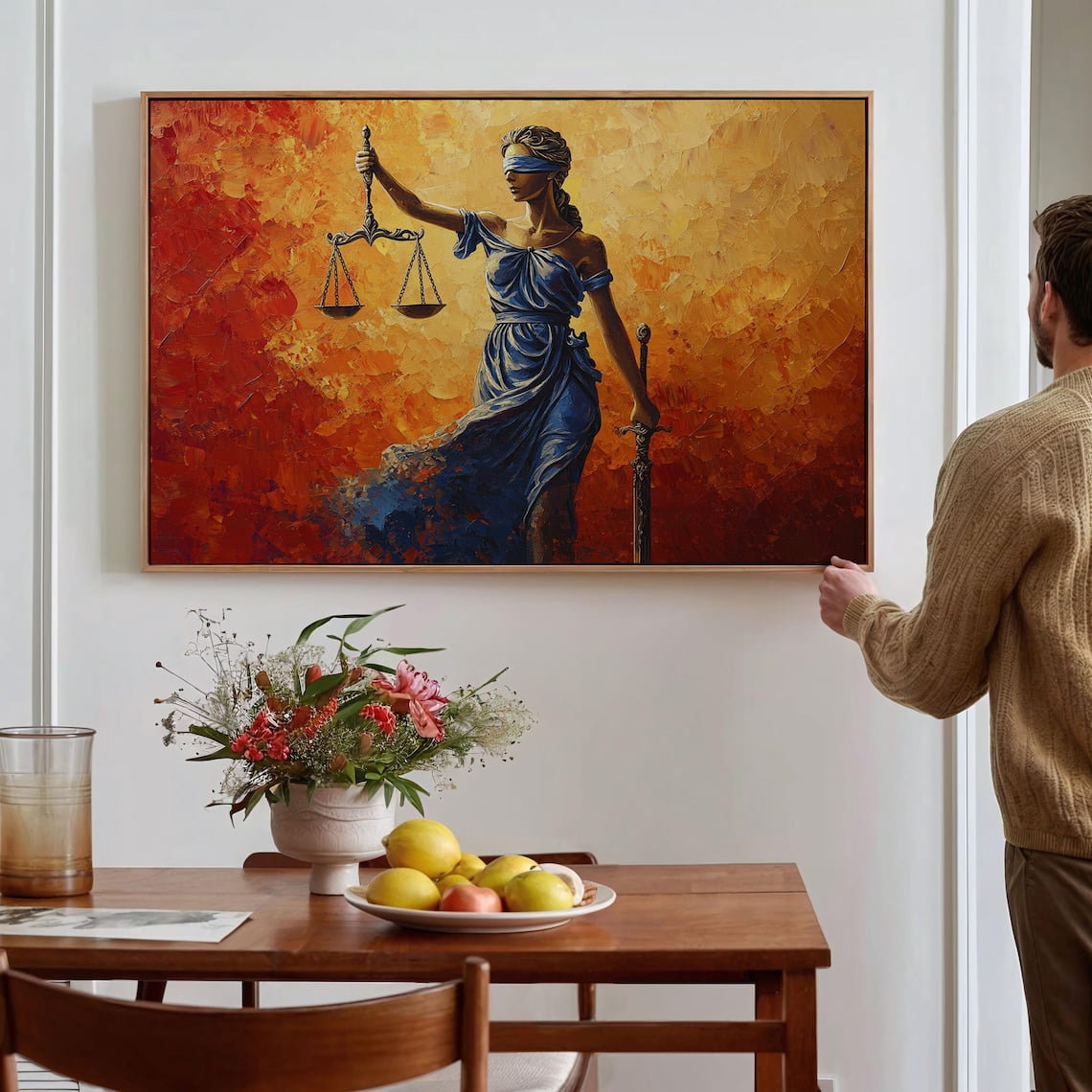 Lady Justice, Blind Justice Print, Legal Office Decor, Scales Of ...