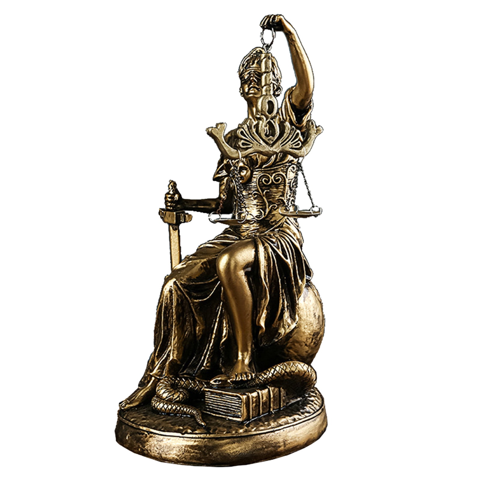 Lady Justice Figurine, Sitting Blind Lady Justice Resin Statue, Law ...