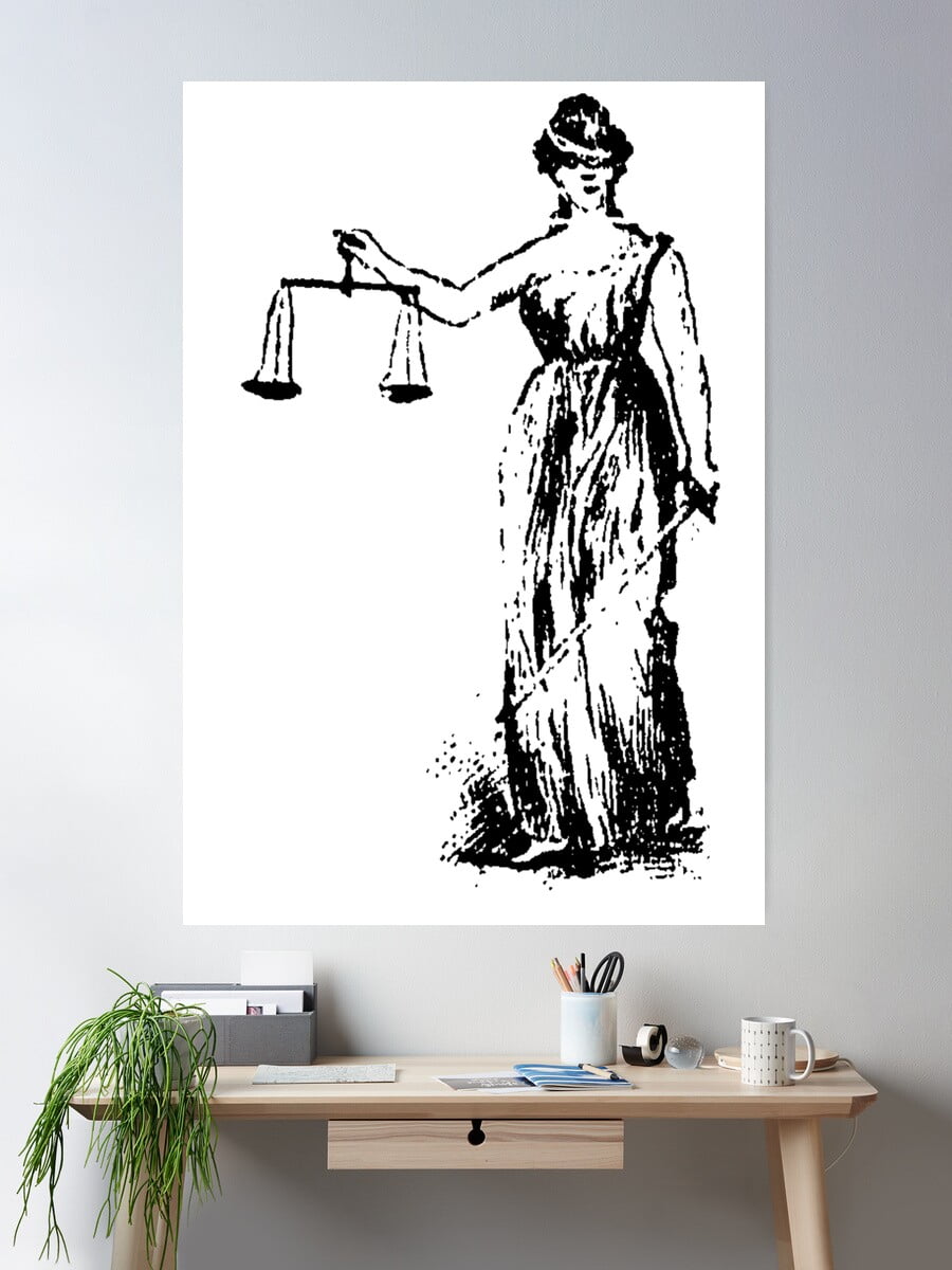 Lady Justice Poster Wall Art, Modern Wall Decor For Living Room Bedroom ...