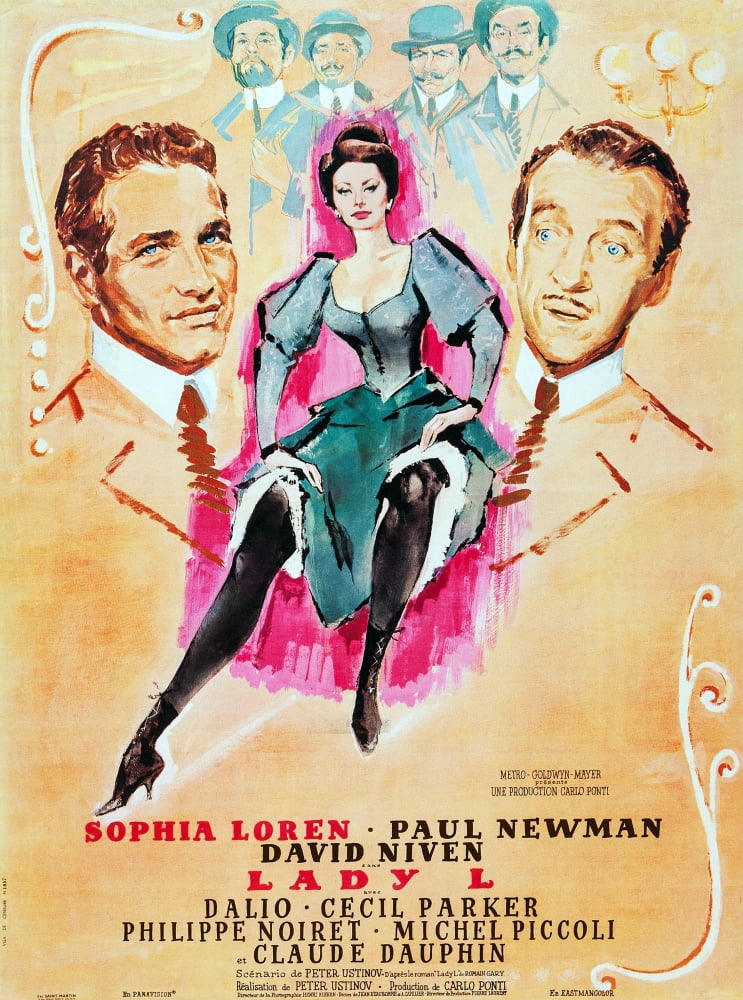 Lady L French Poster From Left: Paul Newman Sophia Loren David Niven ...