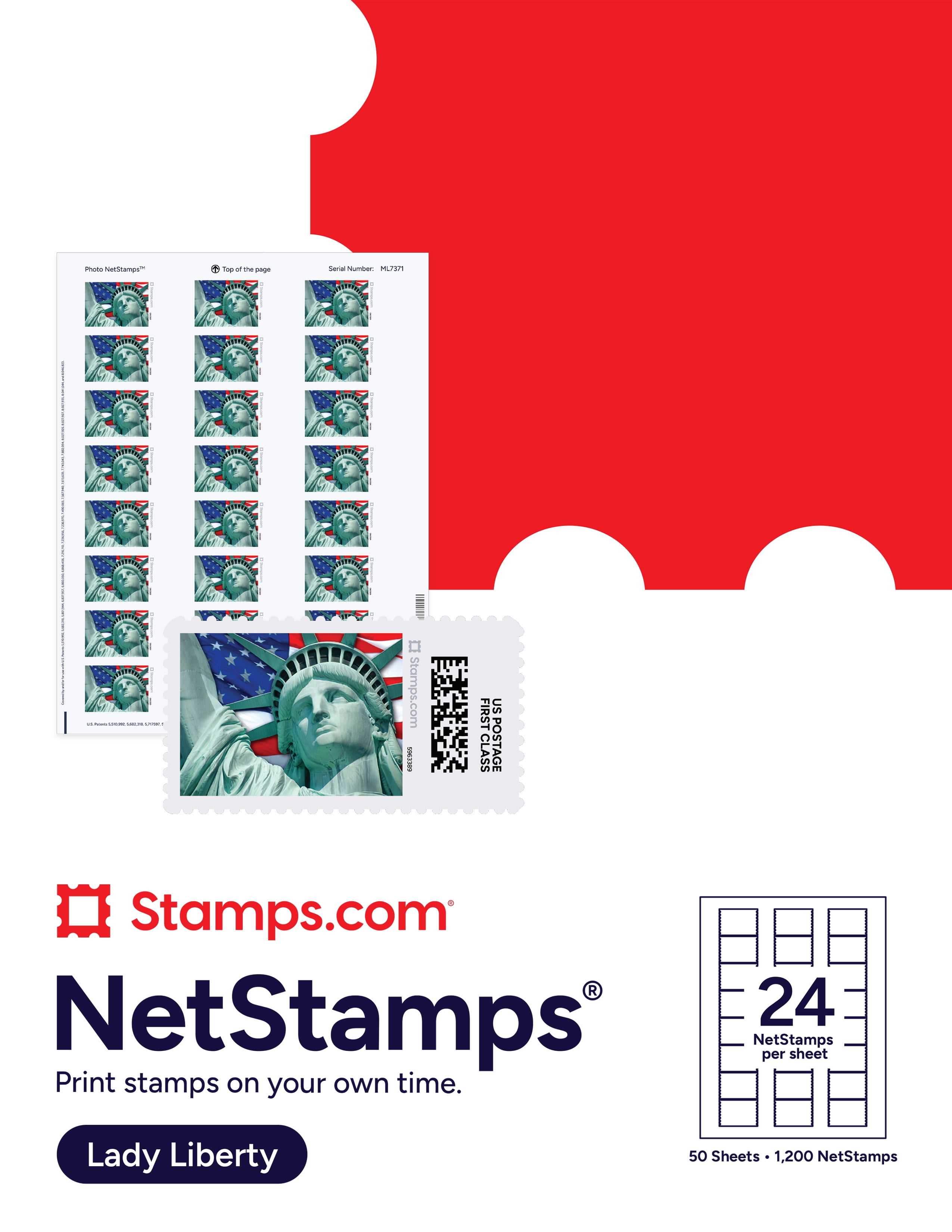 Lady Liberty NetStamps 1200 ct - Blank Postage Labels - NOT Forever ...