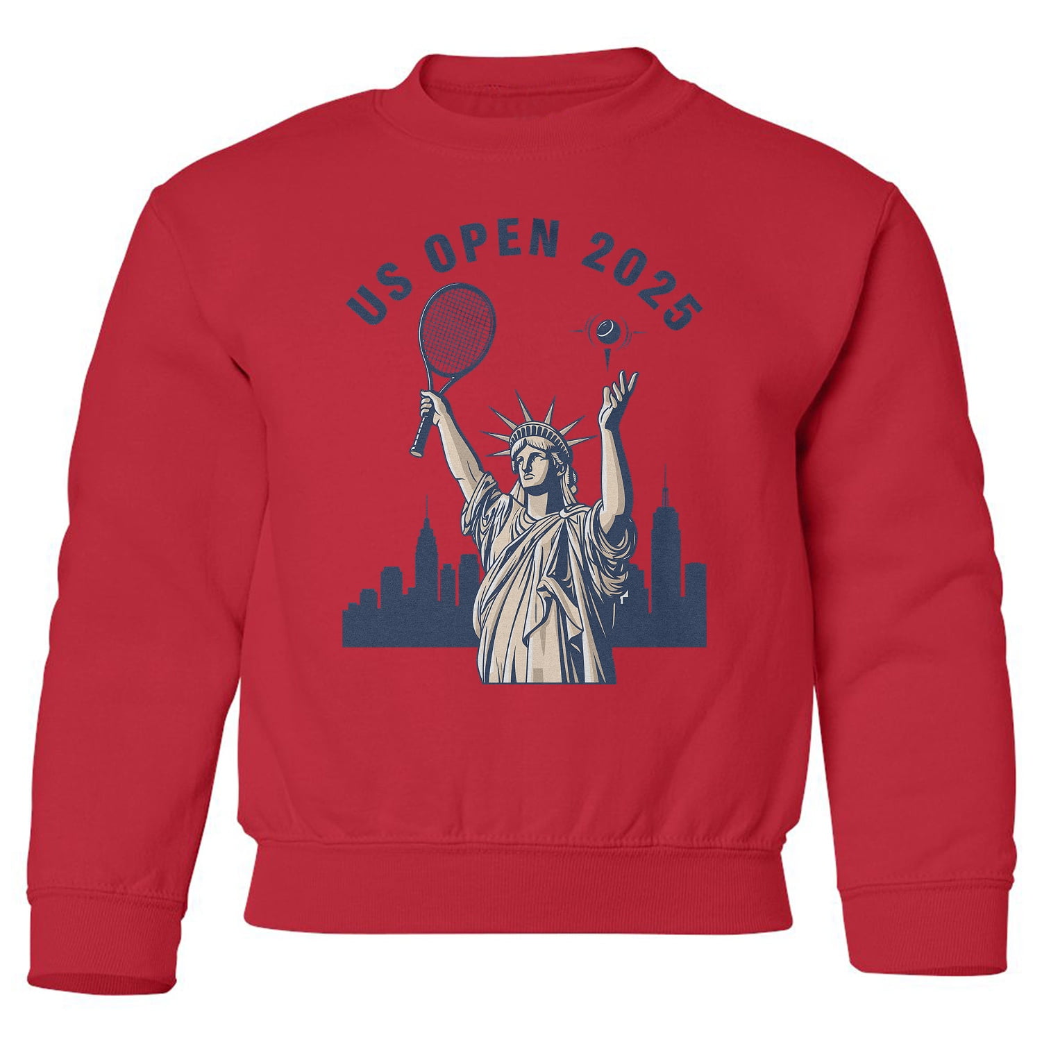 Lady Liberty Racket Inspired - US Tennis Fans Tribute Youth Crewneck ...