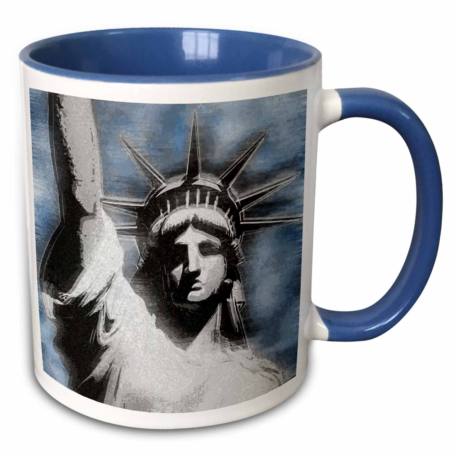 Lady Liberty digitally stylized Statue of Liberty in gray and blue ...