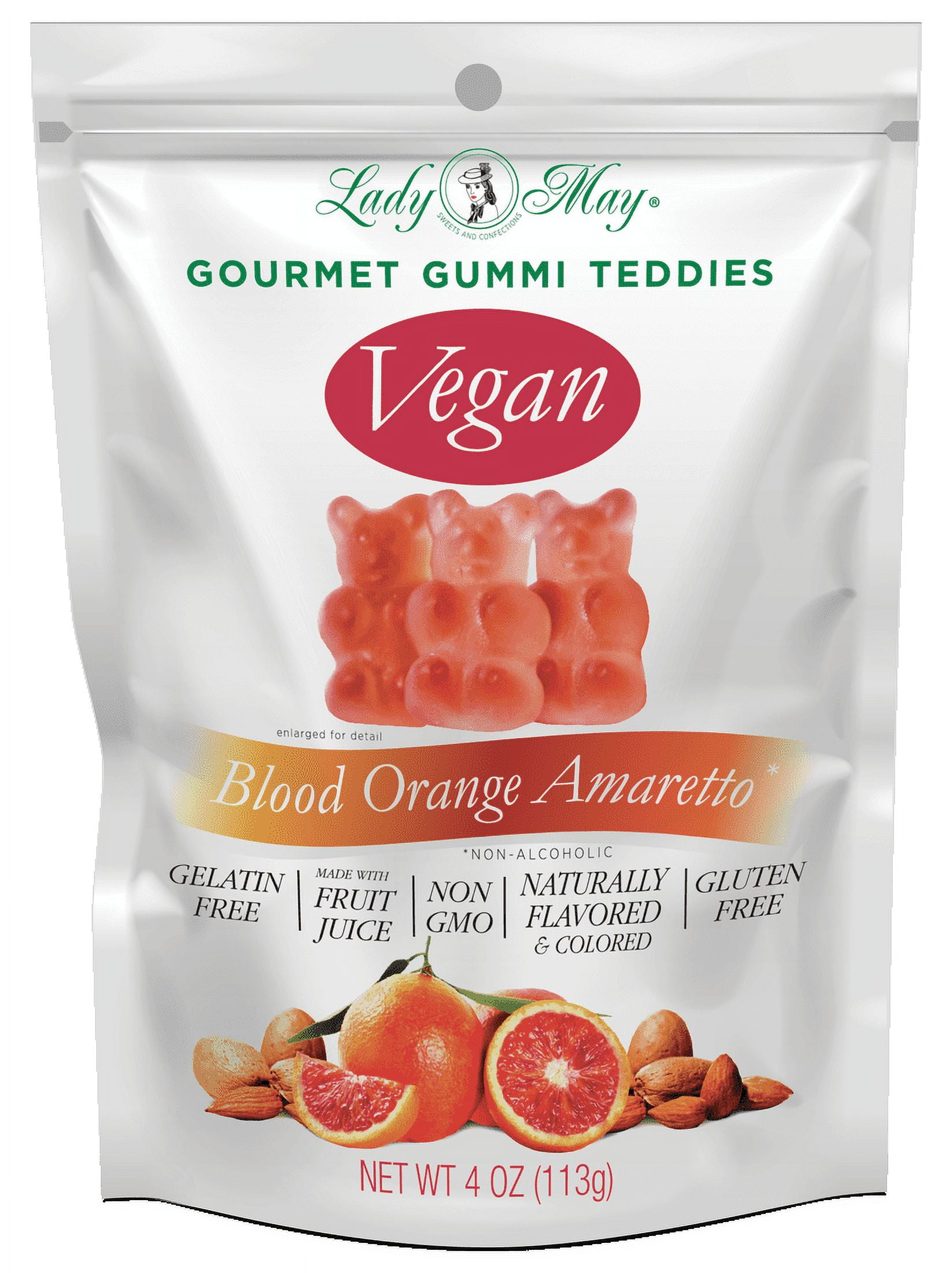 Lady May Gourmet Blood Orange Amaretto Flavored Gummy Bears, NON-GMO ...