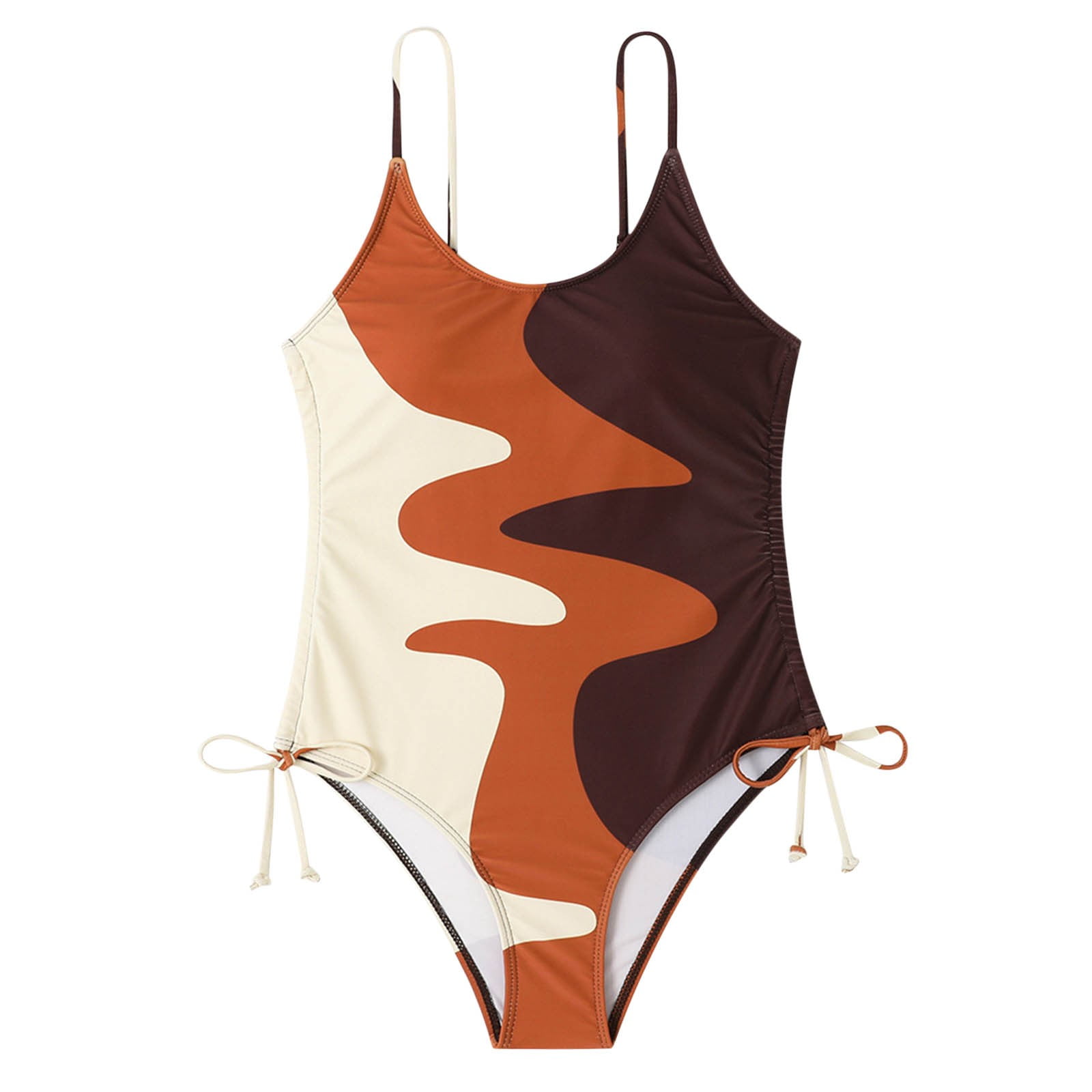 Lady Monokin Fashion Beach Wear Swimsuit Leaves Swiming Swimwear Female Striped Bikini Monokini