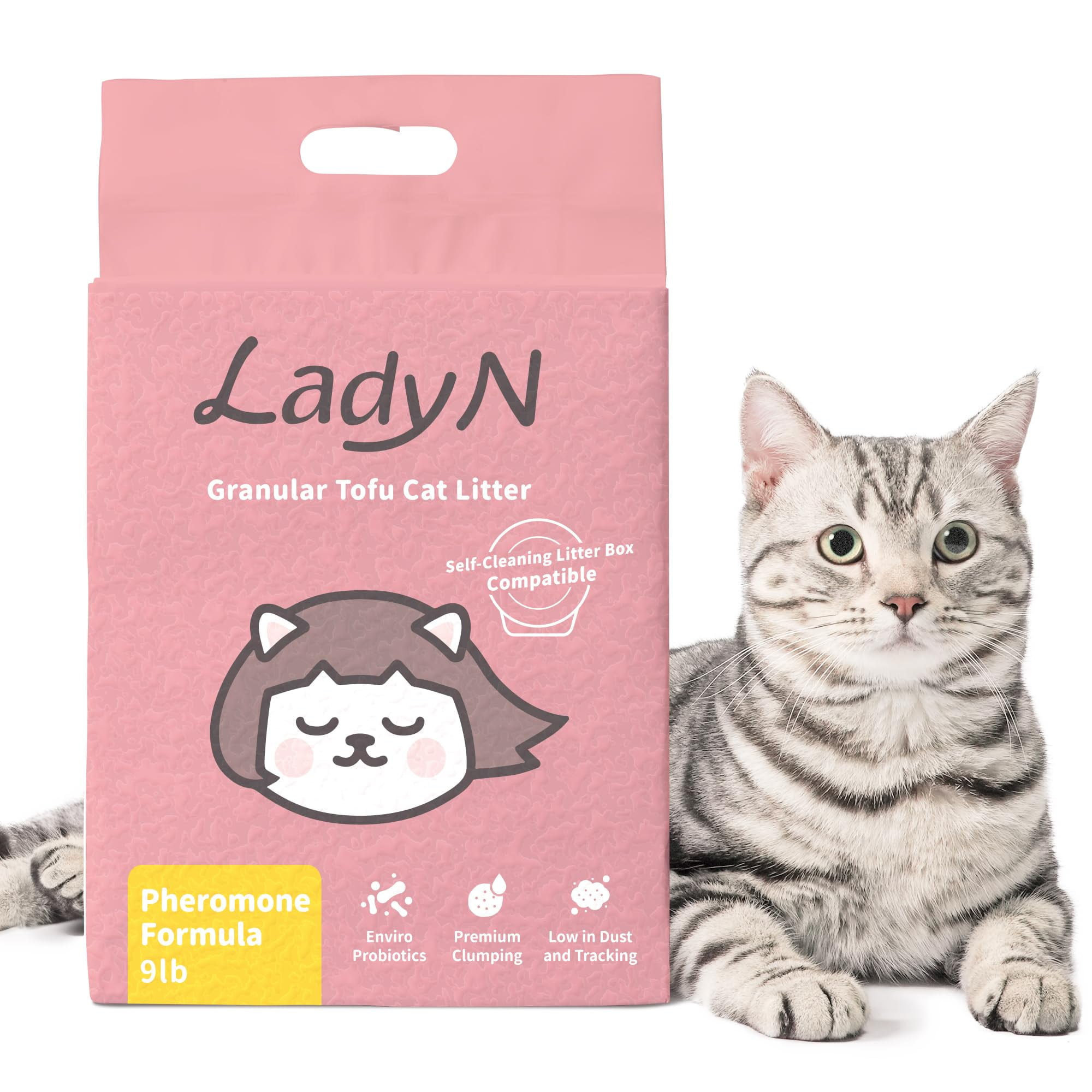 Lady N Granular Tofu Cat Litter Mini-Pellet Compatible with Self ...