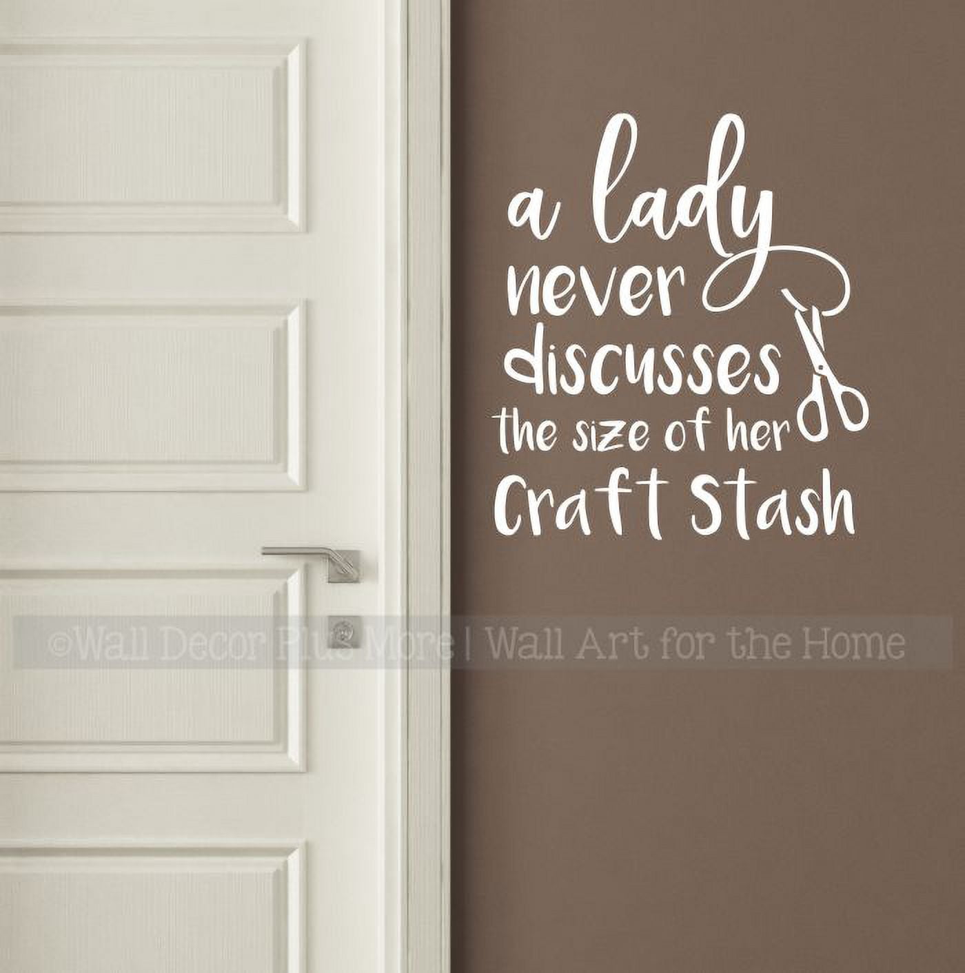 Lady Never Discusses Size of Craft Stash Wall Art Quote Vinyl Decal ...
