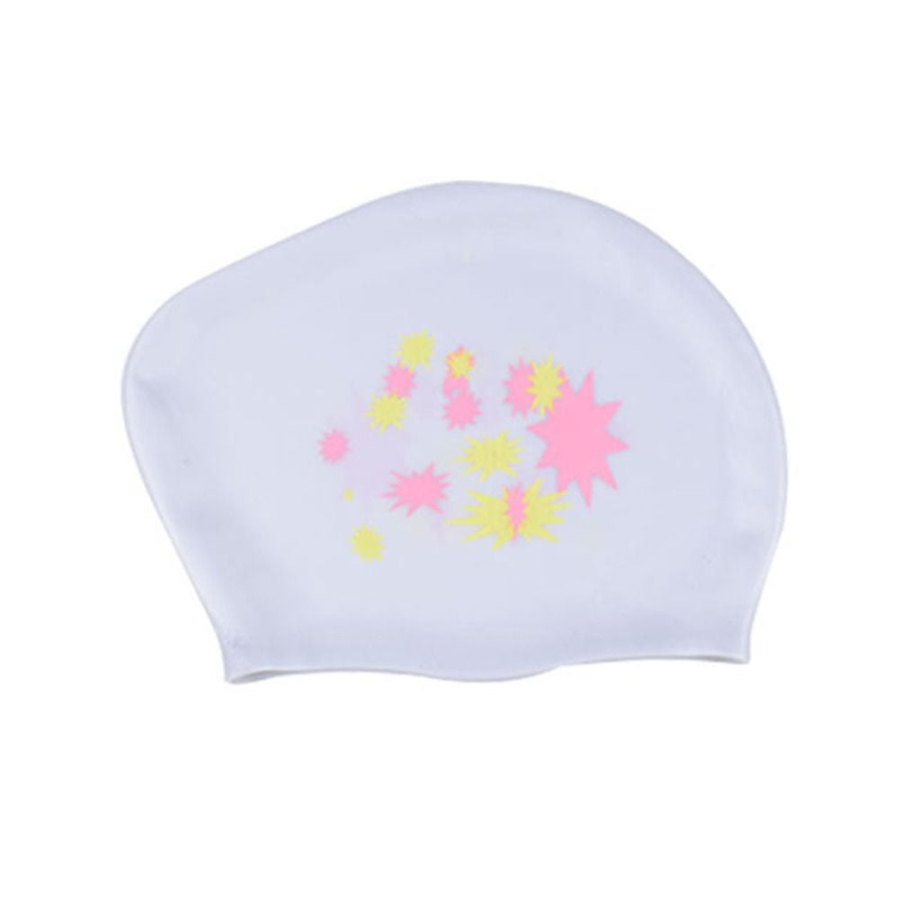 Lady New Elastic Large Size Star Pattern Silicone Swimming Cap Silica ...
