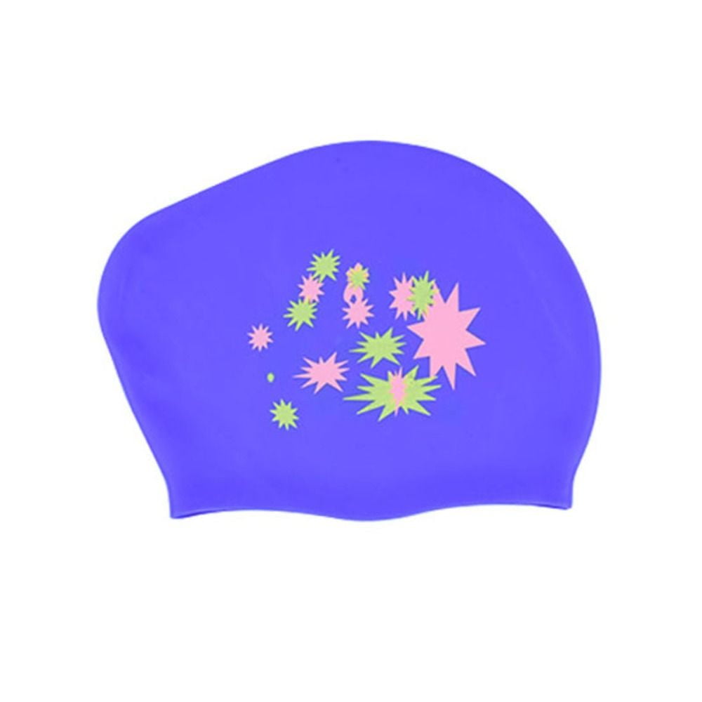 Lady New Elastic Large Size Star Pattern Silicone Swimming Cap Silica ...