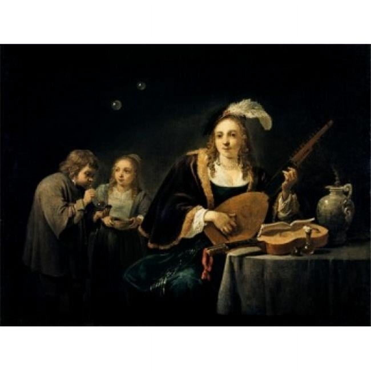 Lady Playing a Lute David Teniers II 1610-1690 Flemish Poster Print ...