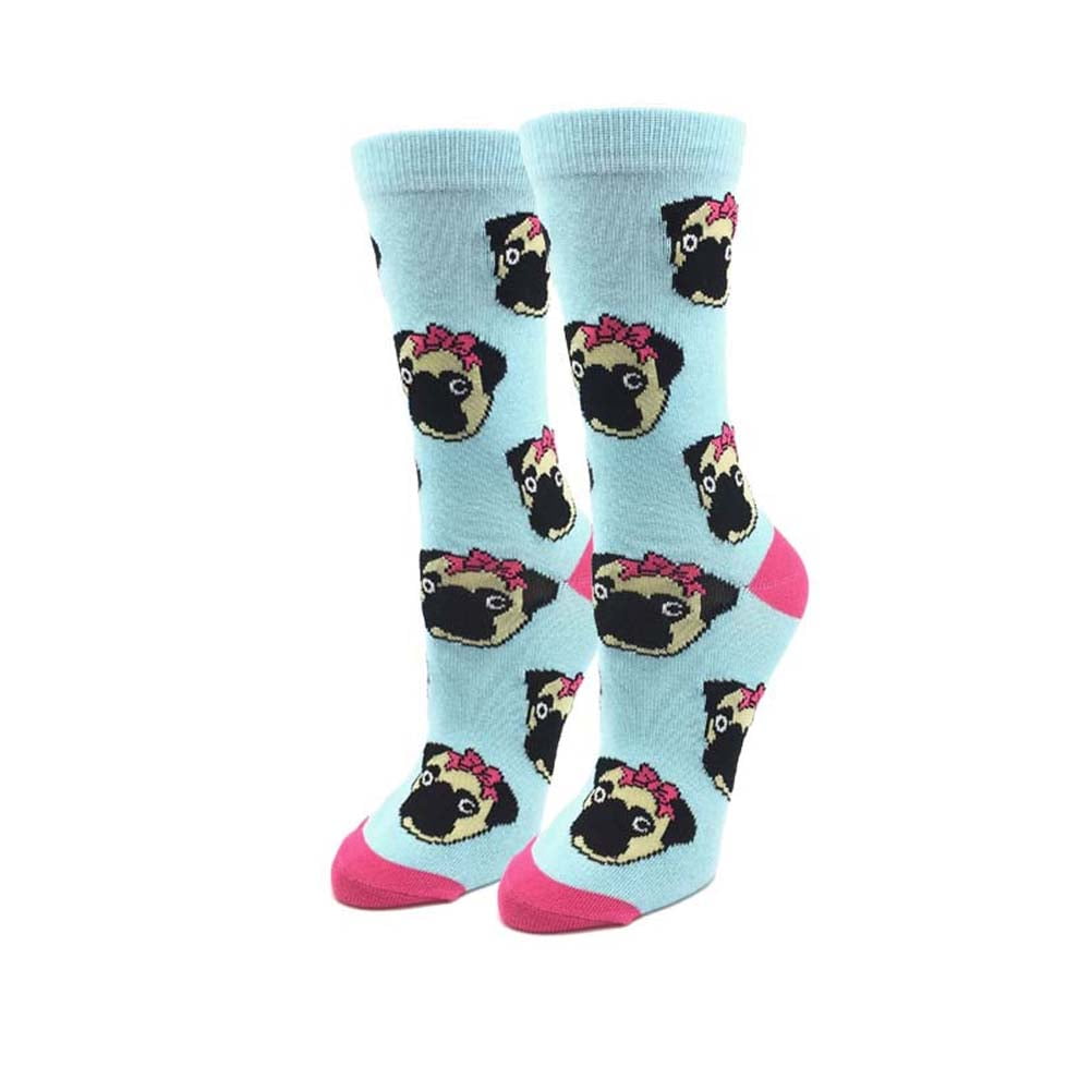 Lady Pugs One Size Fits Most Blue Blue Ladies Crew Socks - Walmart.com