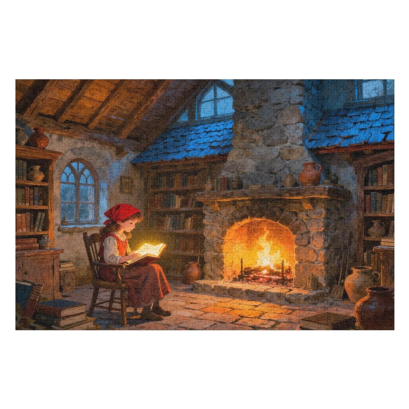 Lady Reading Book 500 Piece Jigsaw Puzzles for Adults Whimsical Fantasy ...