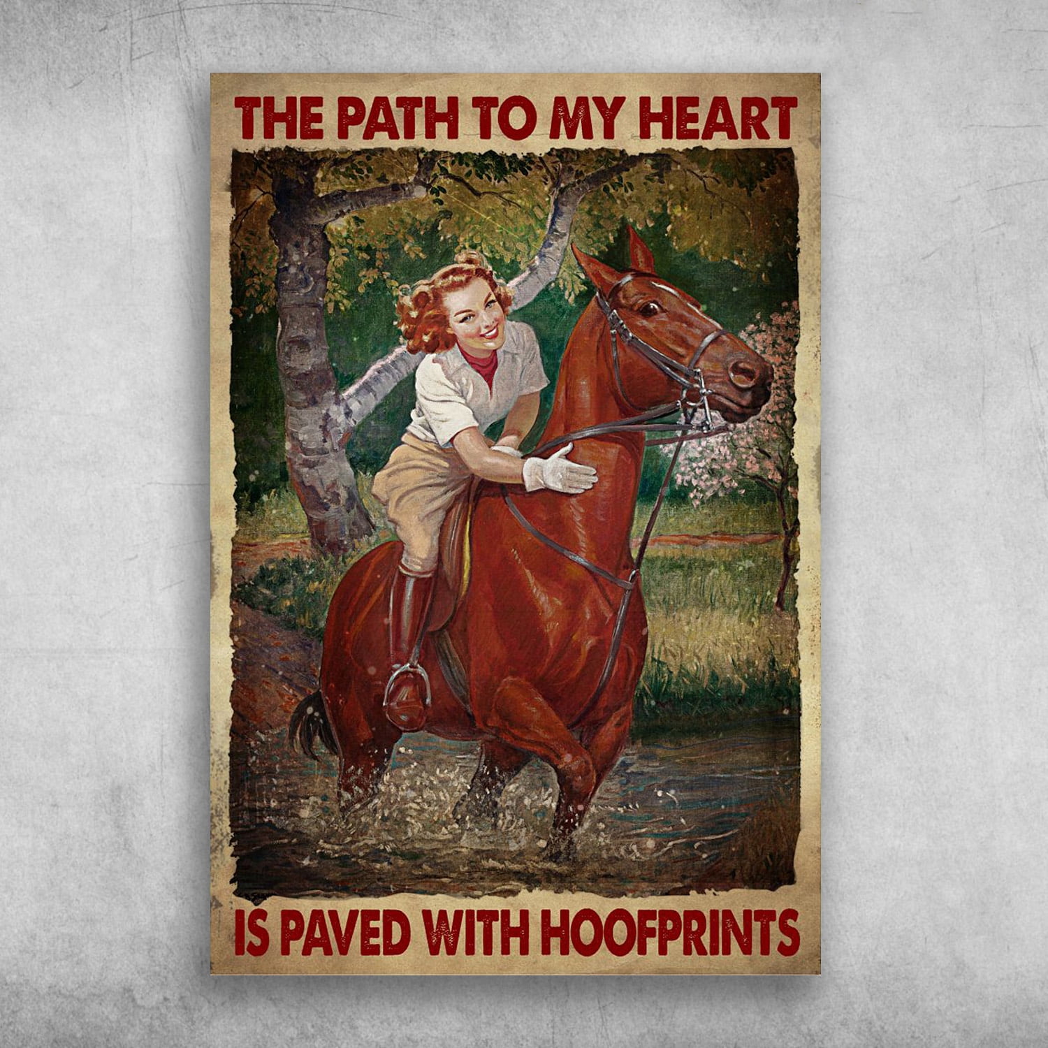 Lady Riding Horse - The Path To My Heart, Is Paved With Hoofprints 16 x ...