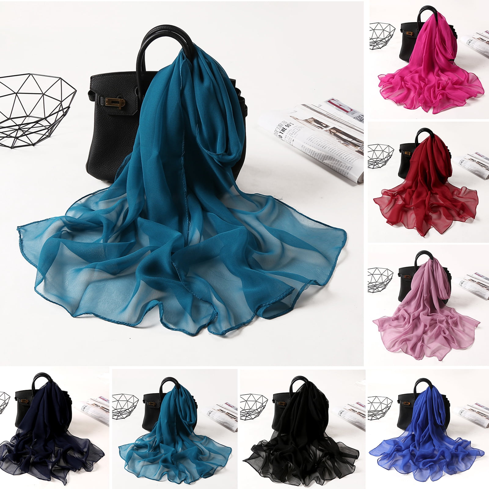 Lady Scarf Soft Bright Colors Comfortable Protective Quick Dry ...
