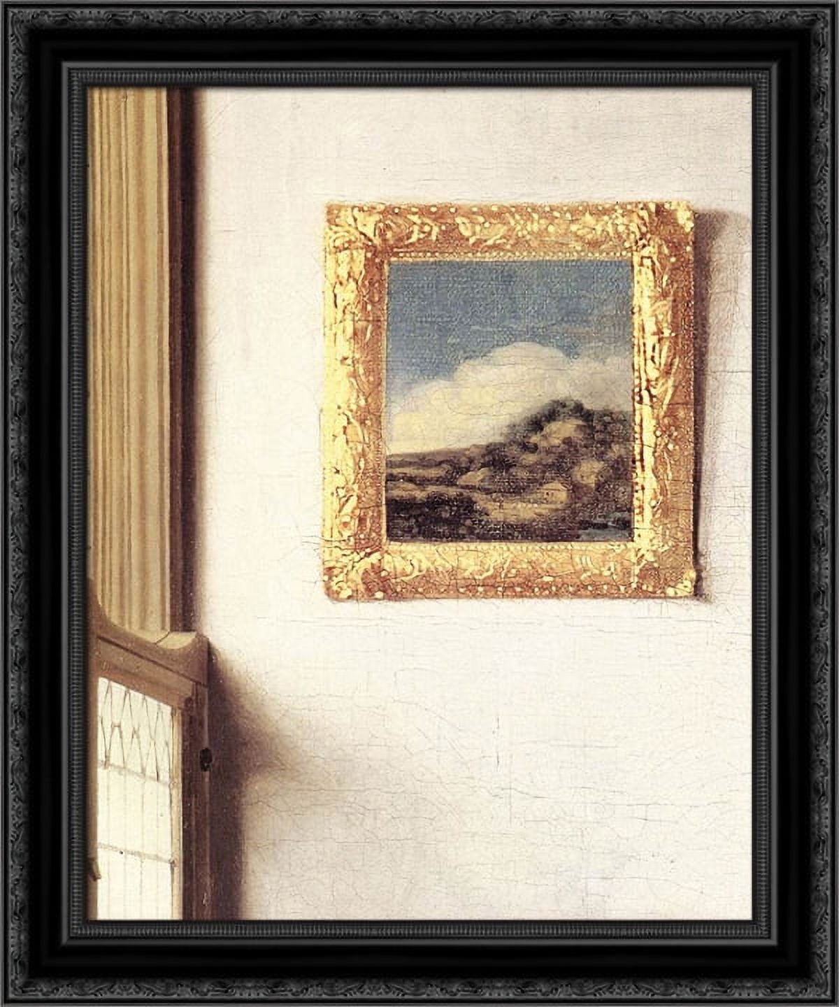 Lady Standing at a Virginal [detail: 3] 20x24 Black Ornate Wood Framed ...