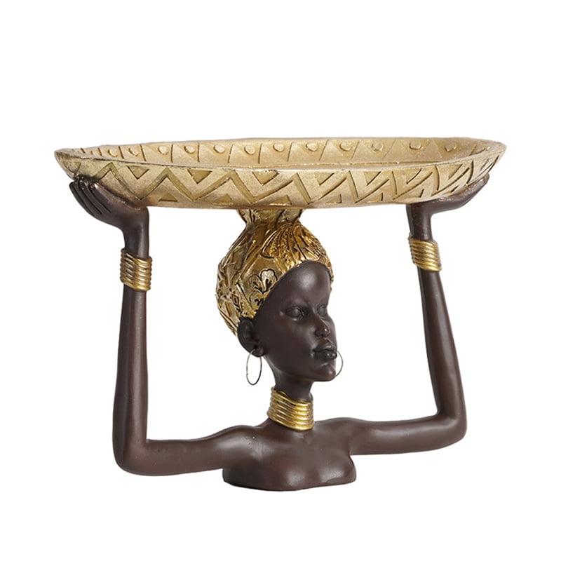 Lady Statue Tray African Table Centerpieces Resin Ornament Sculpture ...