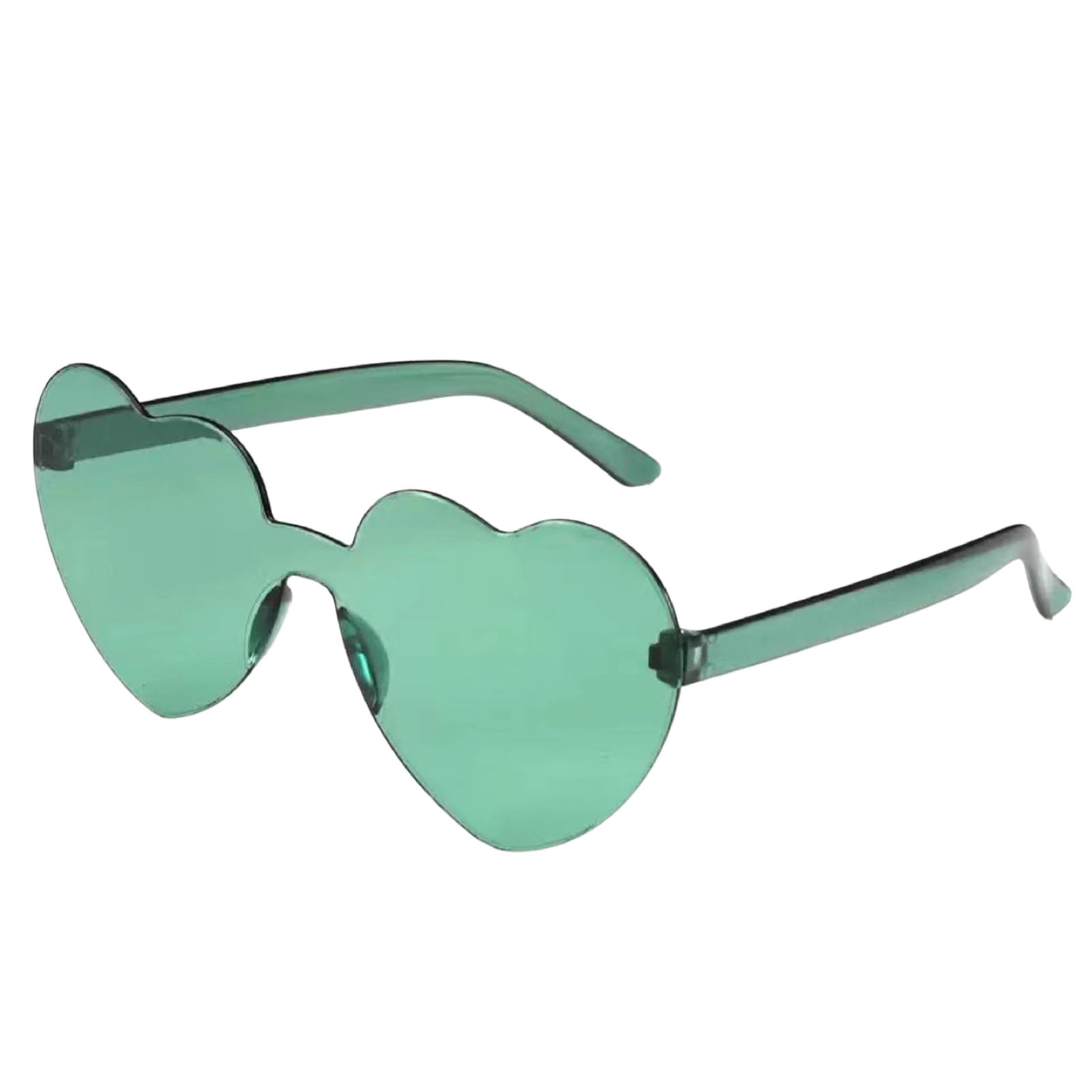 Lady Sunglasses Eye Protection Solid Color Cute Heart Shape Transparent ...