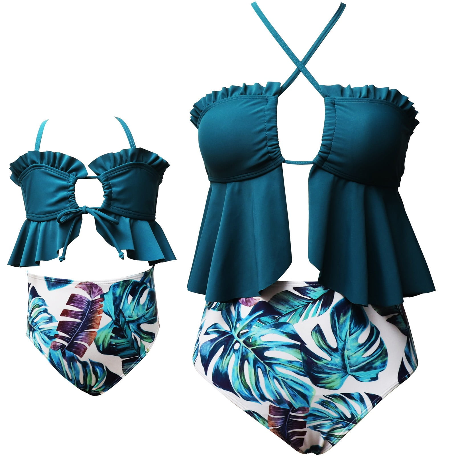 Lady Swimsuit Print One Pieces Swimsuit Monokini Solid Color Vacation