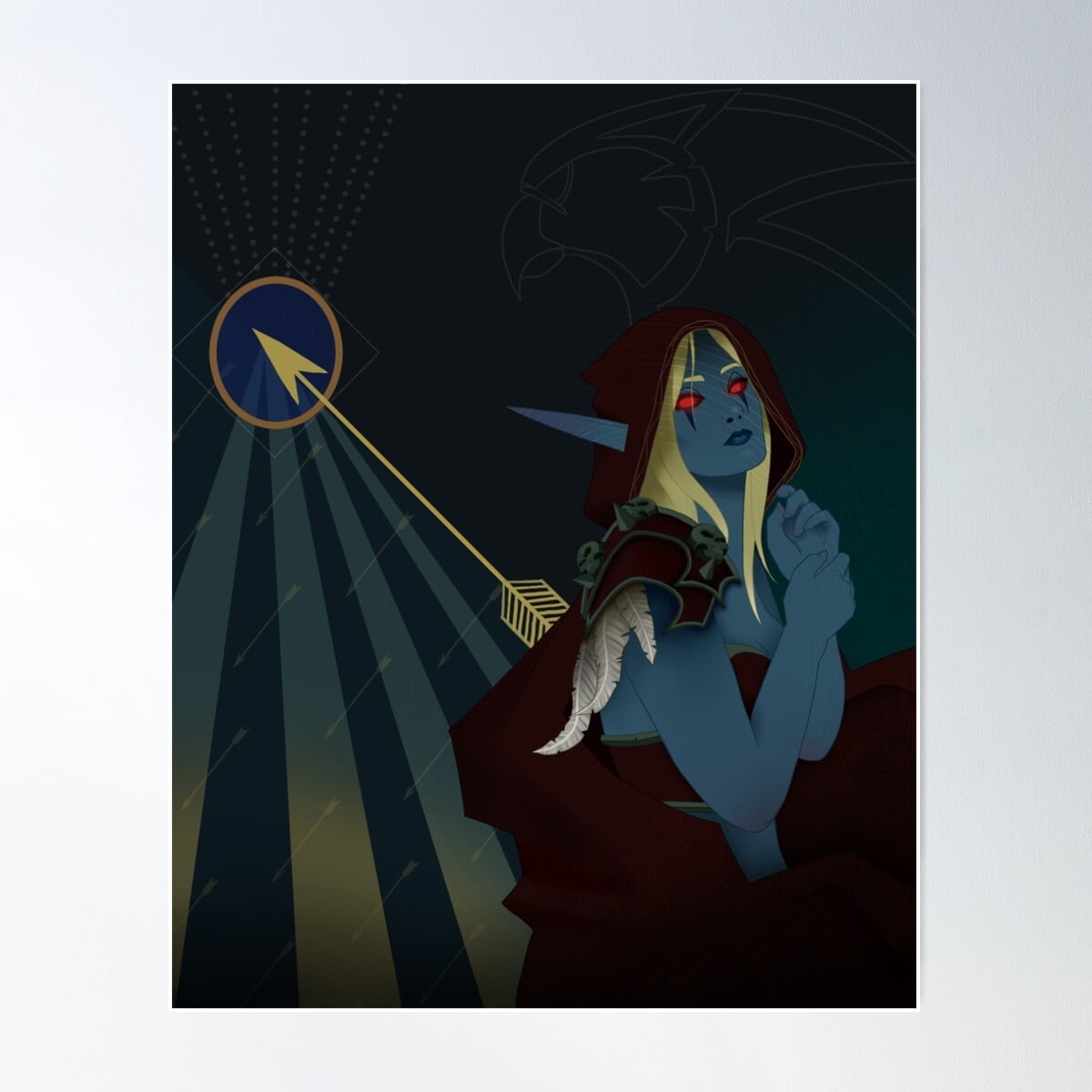 Lady Sylvanas Windrunner Tarot Card Poster Wall Art, Modern Wall Decor ...
