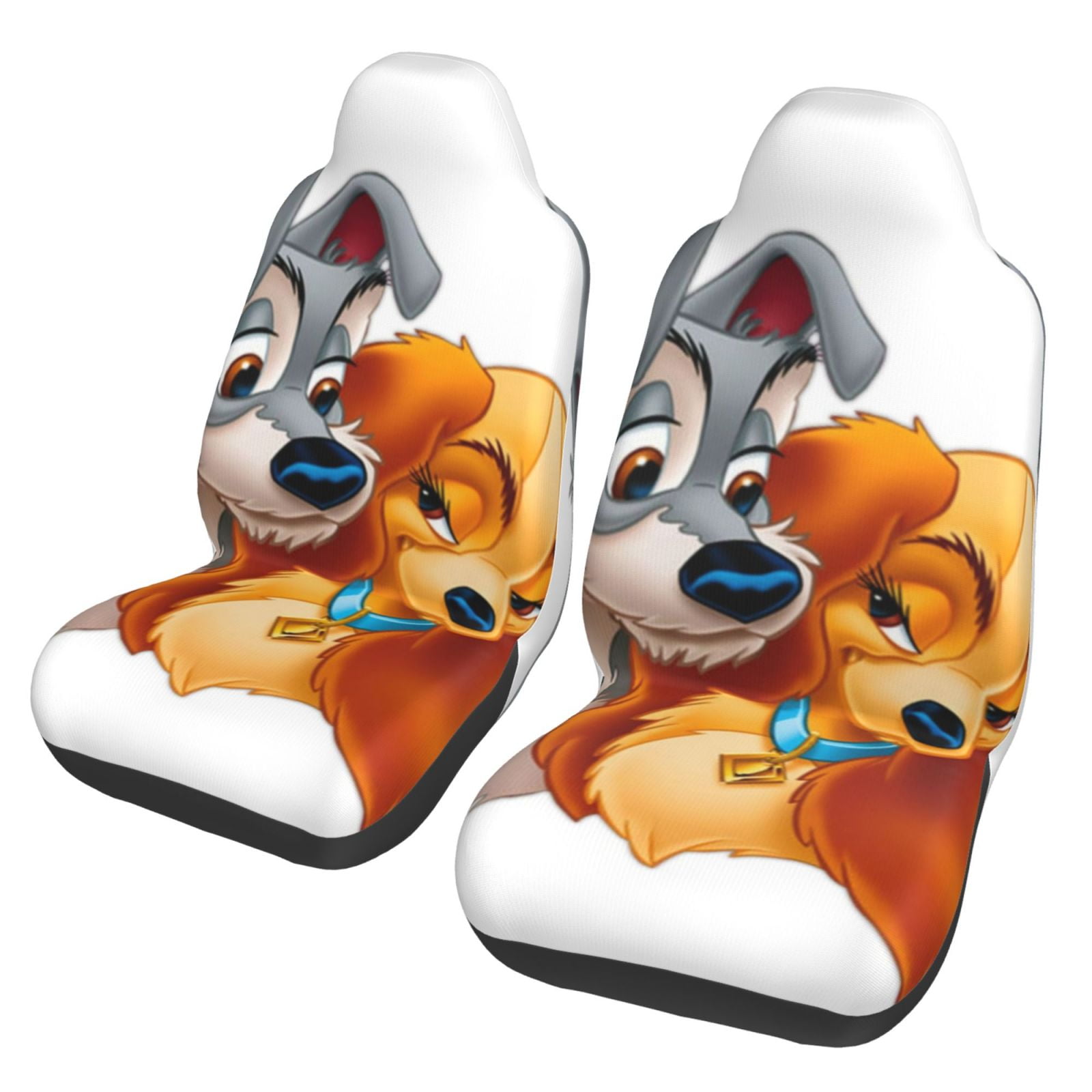 Lady And The Tramp Car Seat Cover Set of 2 Fashion Stretchy Front Seat ...