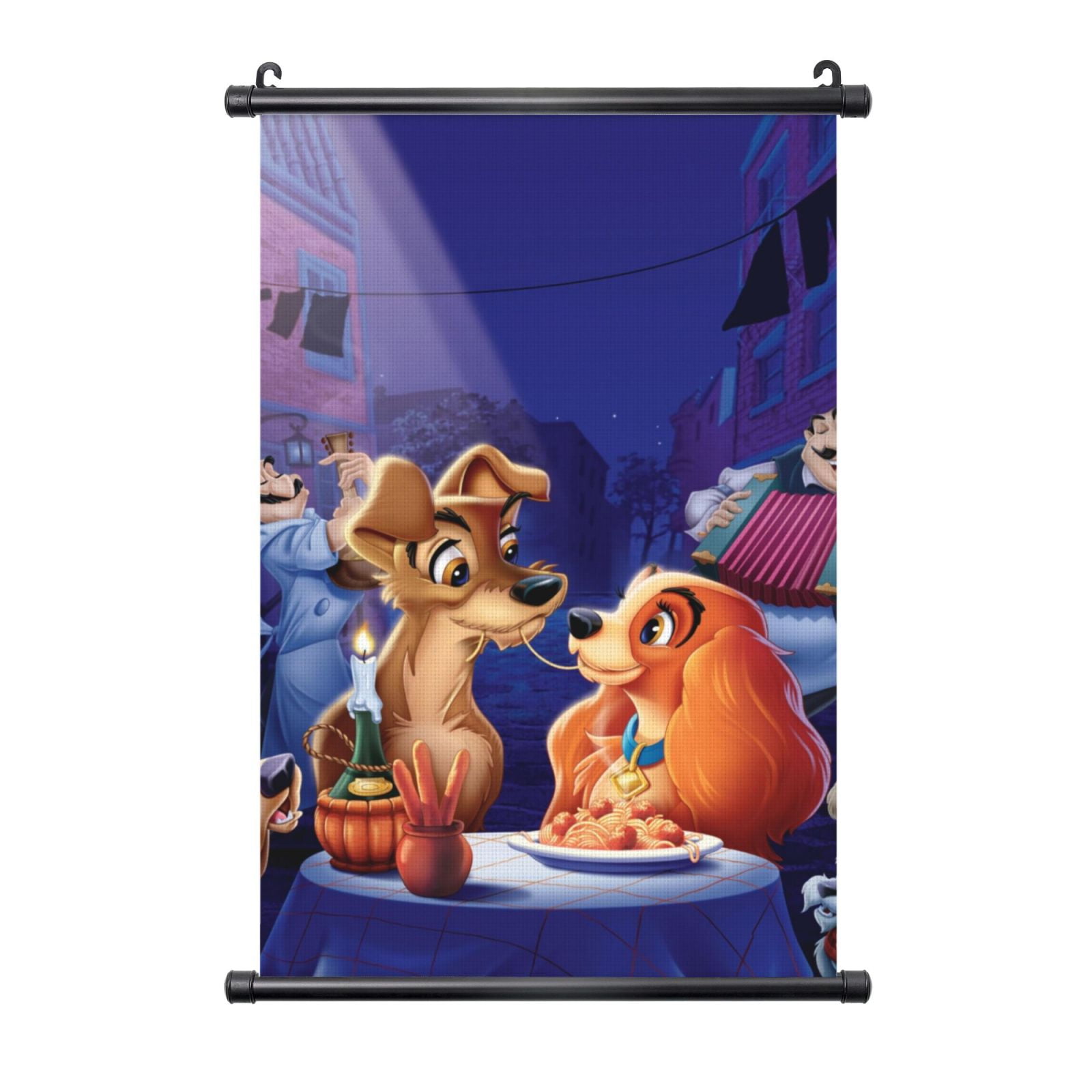 Lady And The Tramp Hanging Poster, Black Plastic Shaft Wall Hanging ...