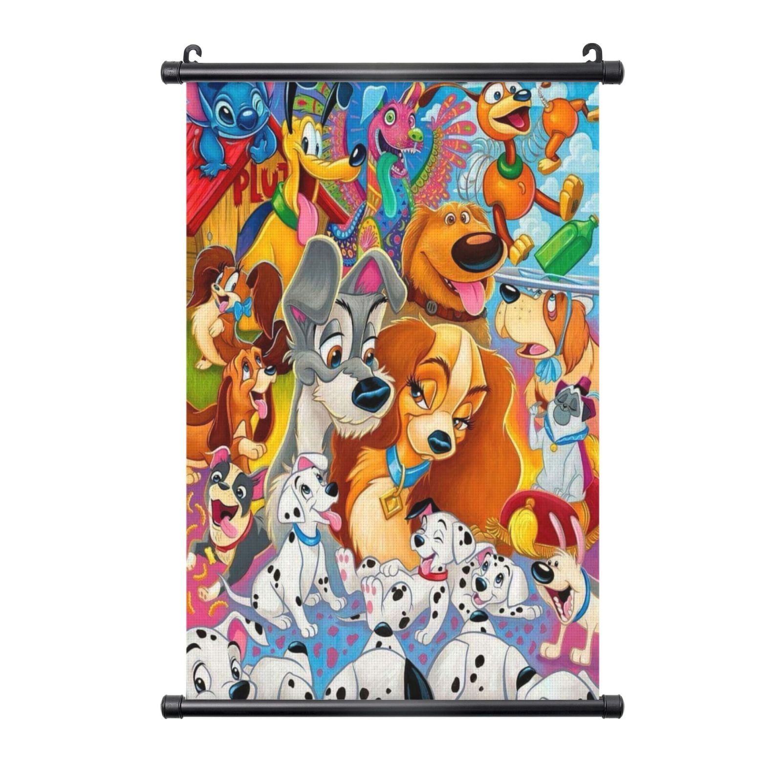 Lady And The Tramp Hanging Poster, Black Plastic Shaft Wall Hanging ...