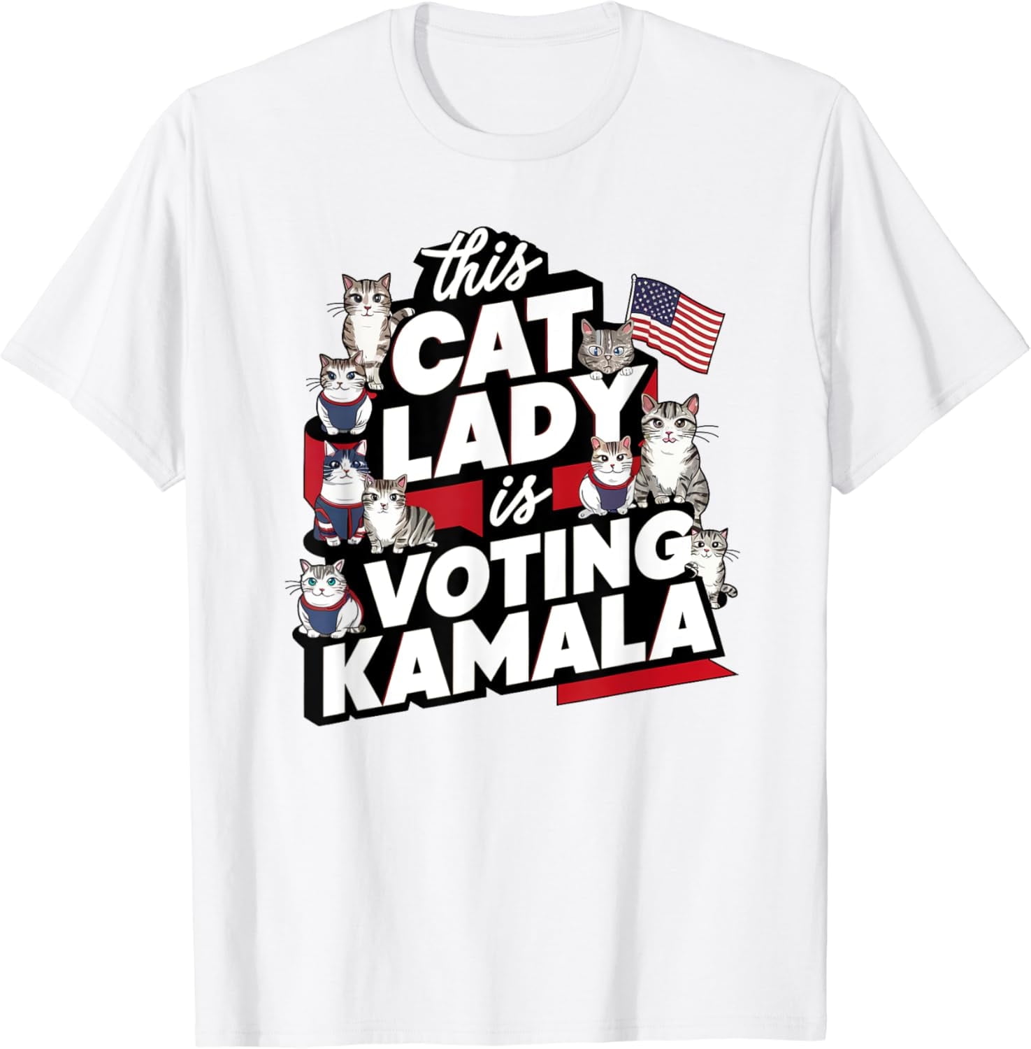 Lady Voting for Kamala Harris 2024 1st Female President T-Shirt ...