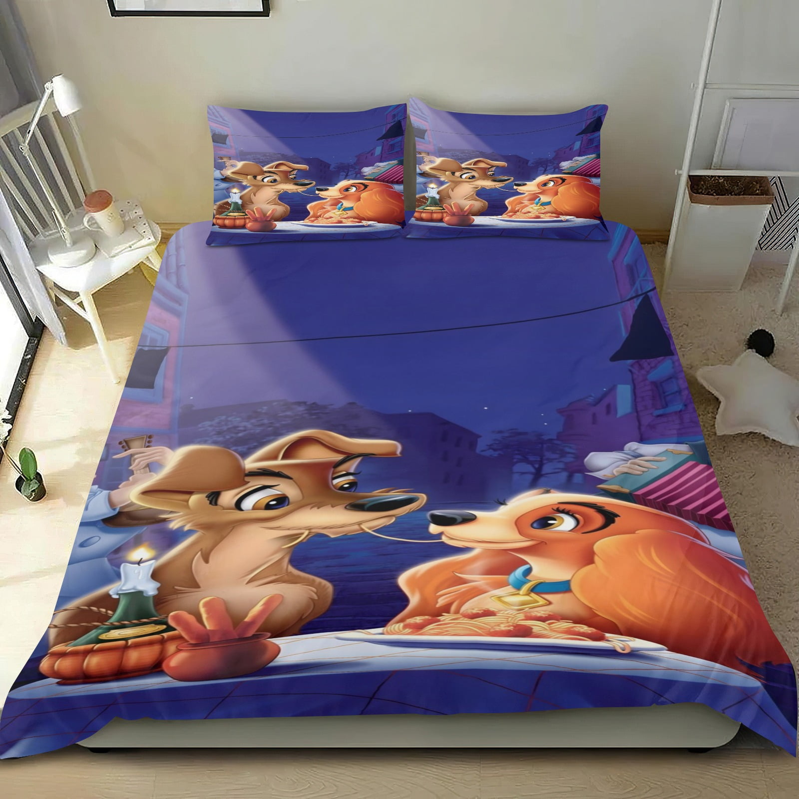 Lady and the Tramp thin bedding set has an iconic print,One duvet cover ...