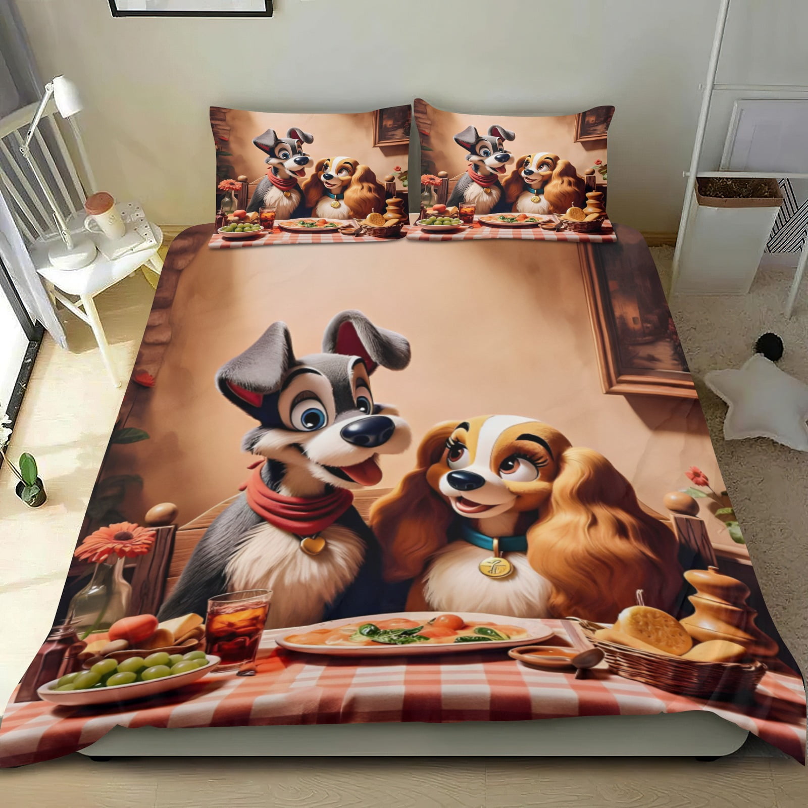 Lady and the Tramp thin bedding set has an iconic print, Perfect for ...