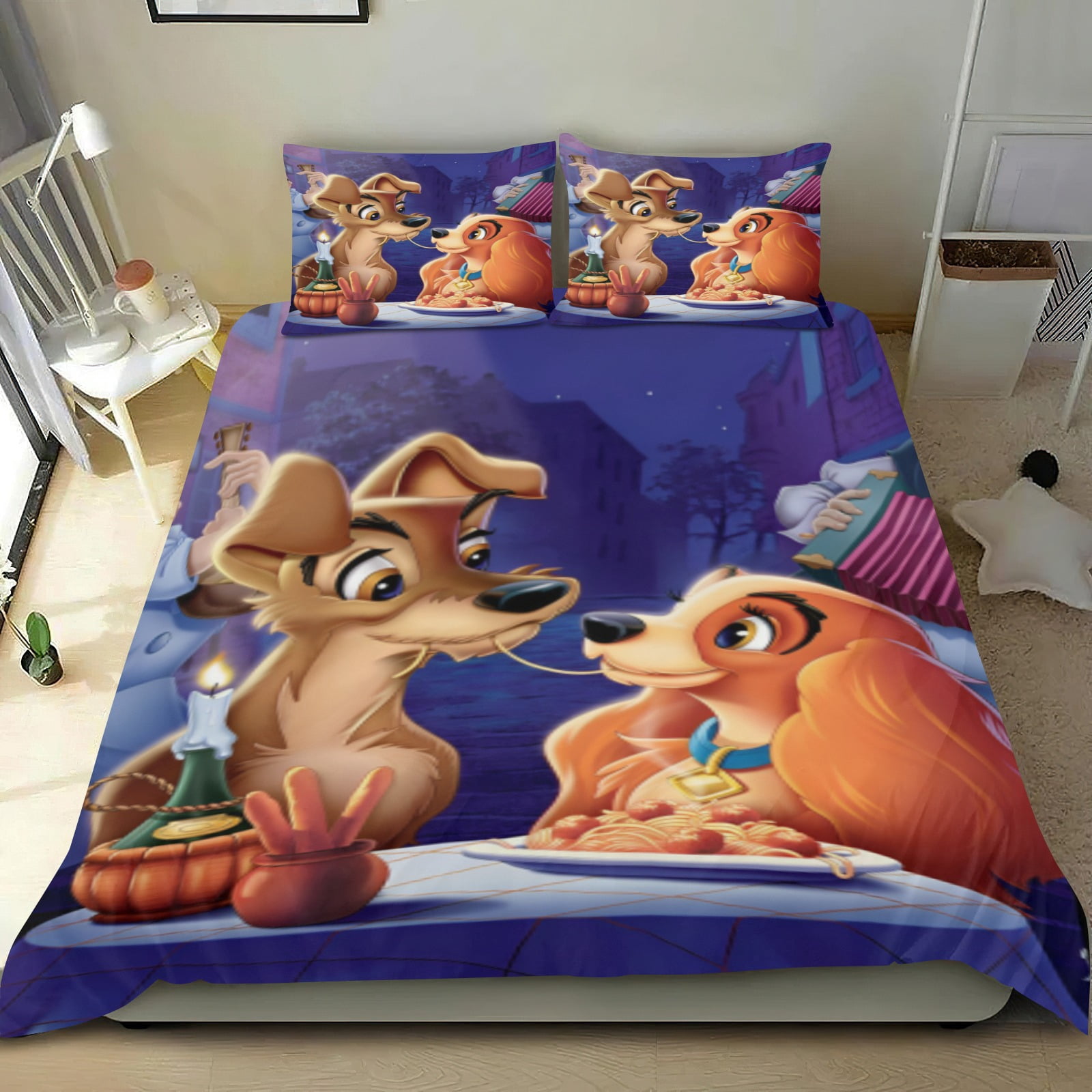 Lady and the Tramp thin bedding set has an iconic print, Perfect for ...